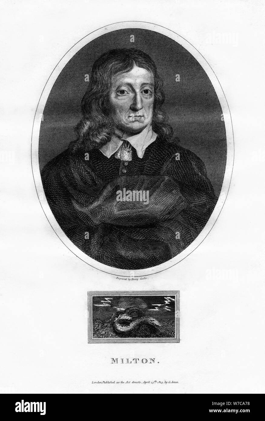 John Milton, English poet, (1815). Artist: Henry Cooke Stock Photo - Alamy