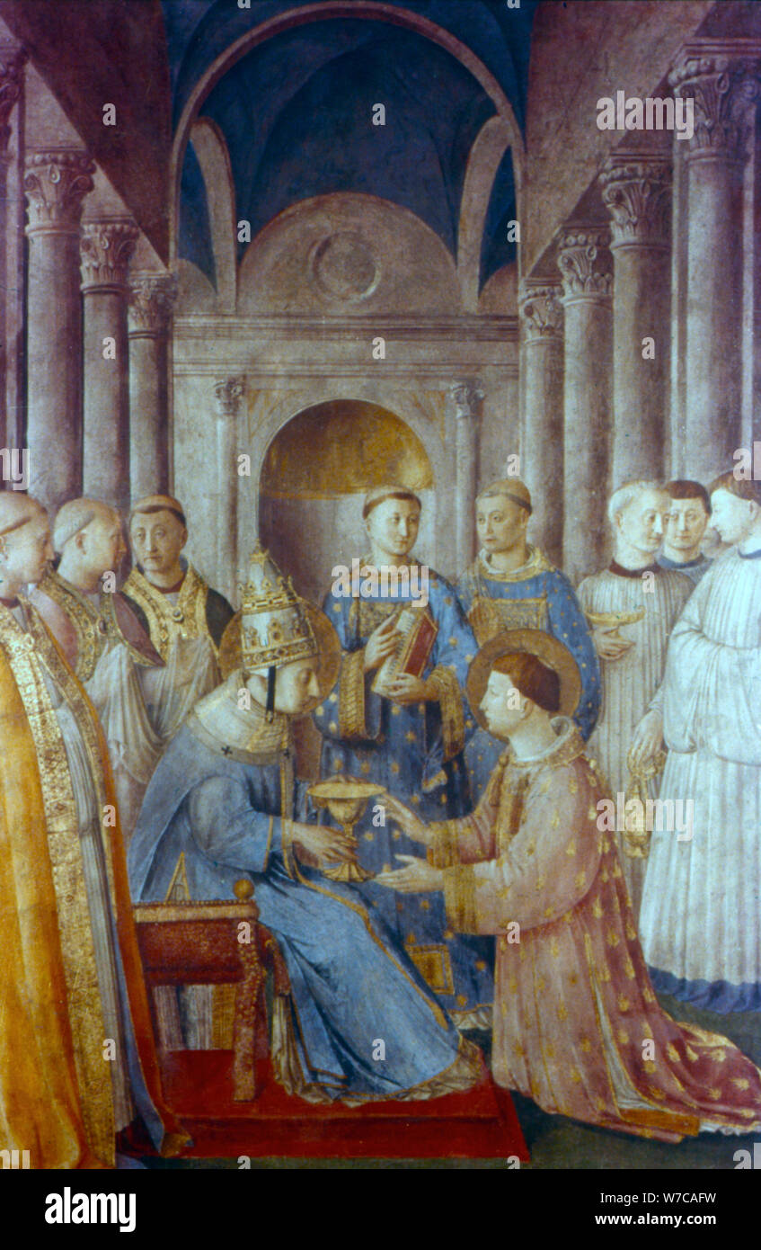 St Sixtus II and his Deacon St Laurence, mid 15th century. Artist: Fra ...