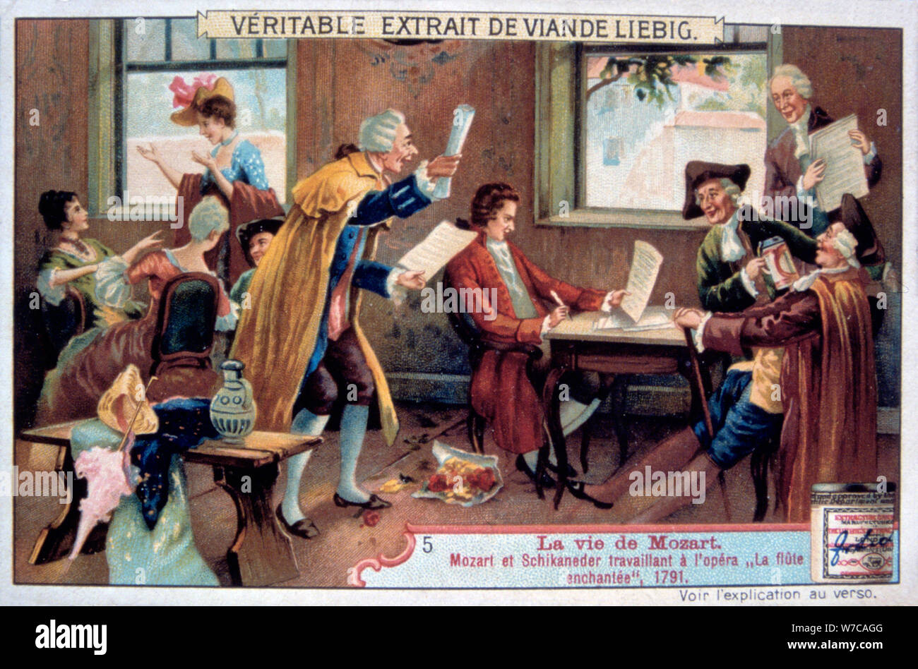 Mozart working on his opera The Magic Flute, 1791, (1906). Artist ...