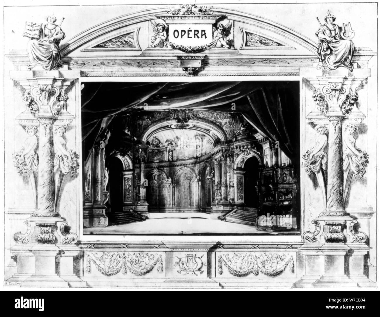 Set design for Mozart's Don Giovanni, 1875. Artist: Unknown Stock Photo ...