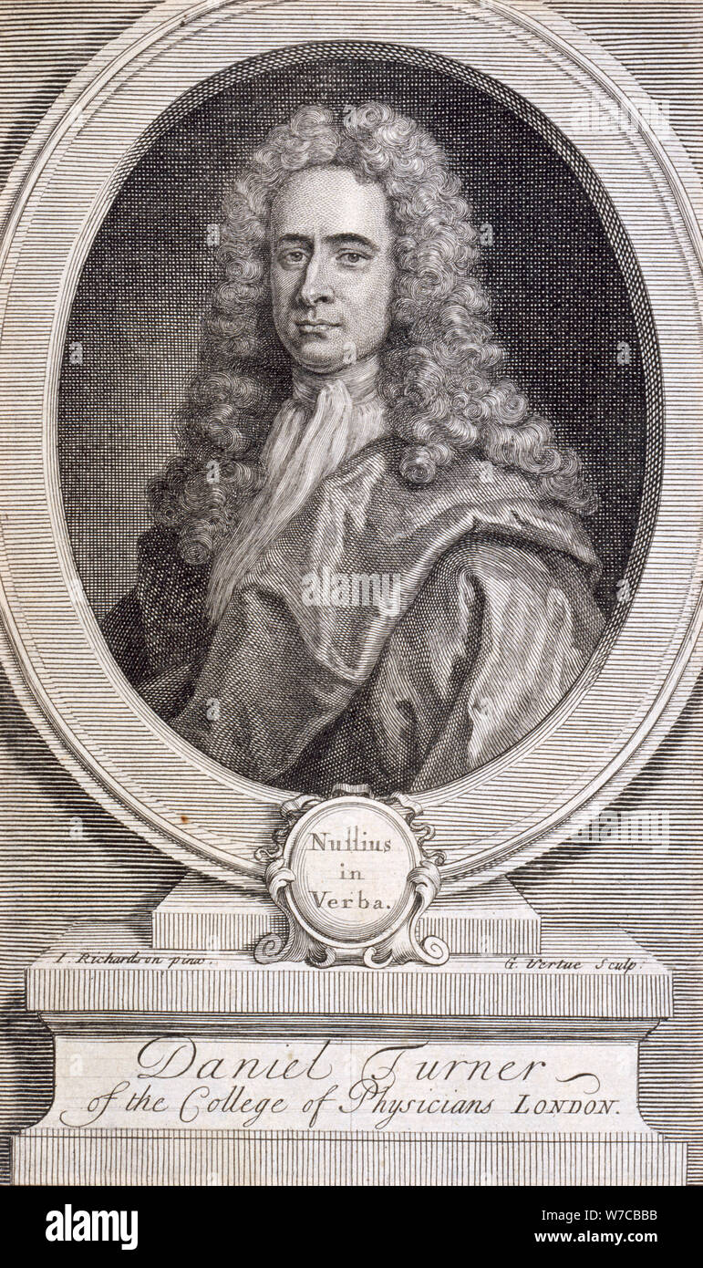 Daniel Turner, MD, LRCP, physician, 1717. Artist: George Vertue Stock ...