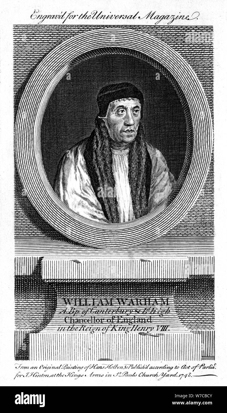 William Warham, Archbishop of Canterbury, 1748. Artist: Unknown Stock ...