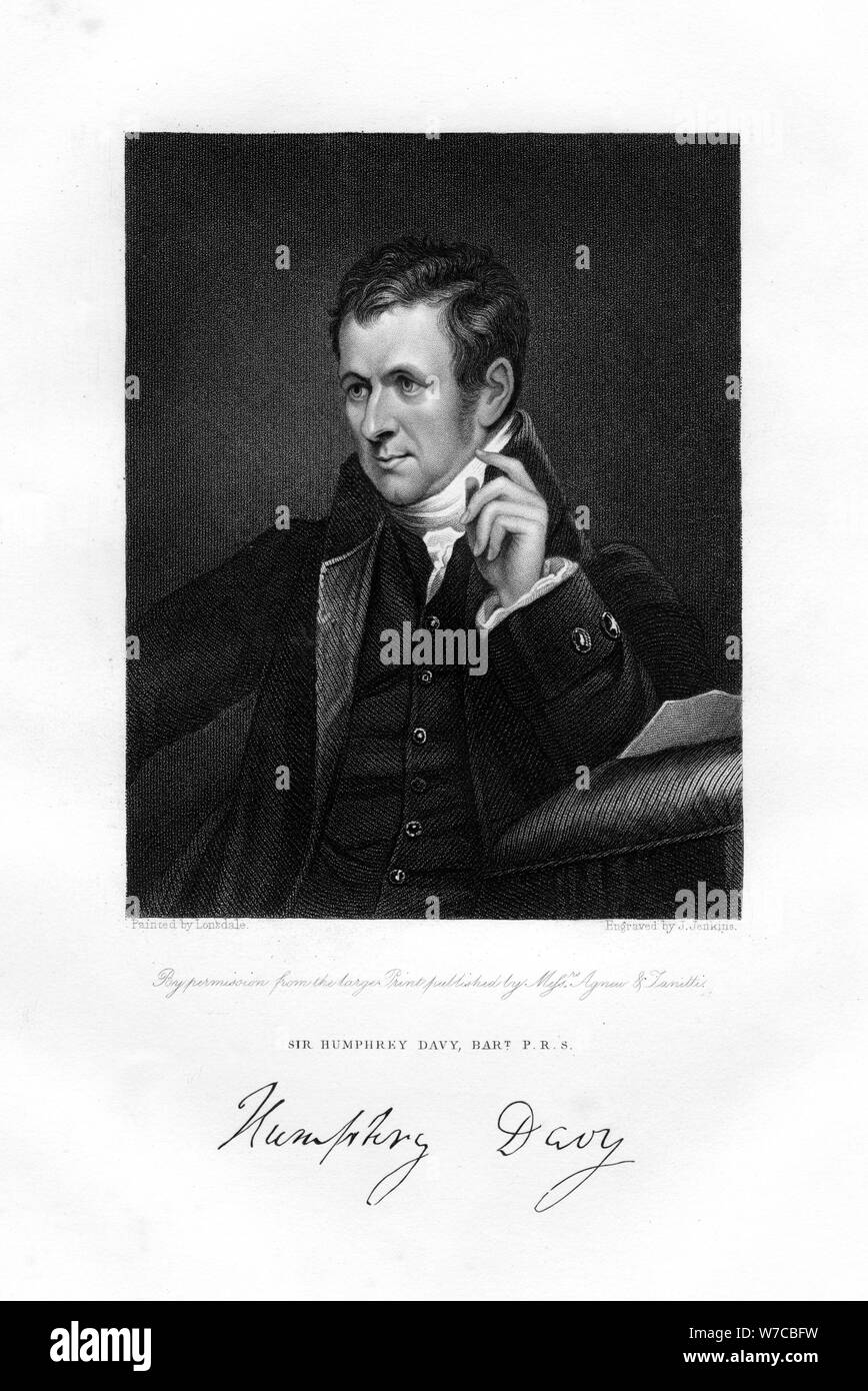 Sir Humphry Davy, 1st Baronet, Cornish chemist and physicist, 19th ...