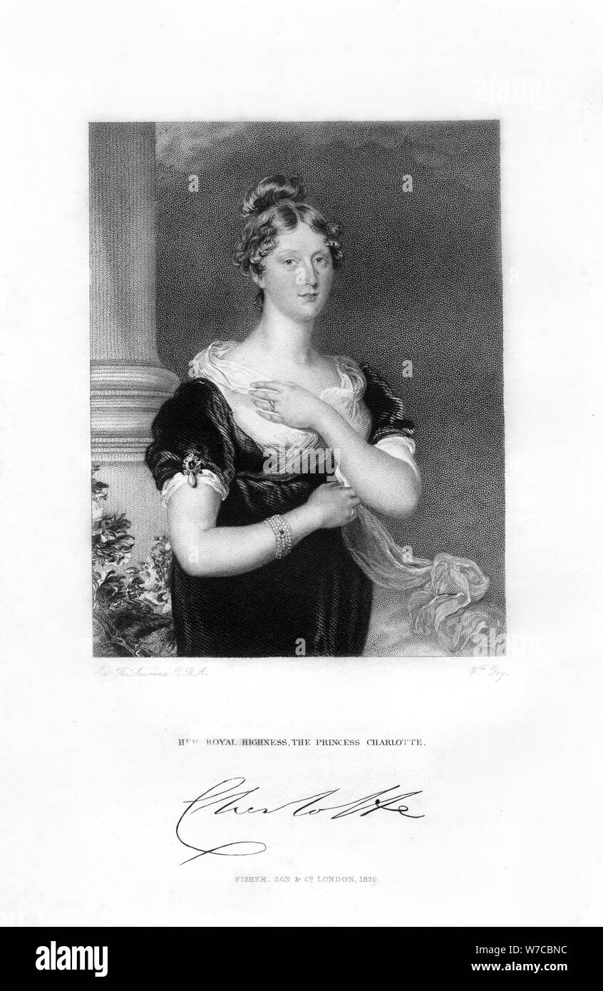 Princess Charlotte, 19th century.Artist: W Fry Stock Photo - Alamy