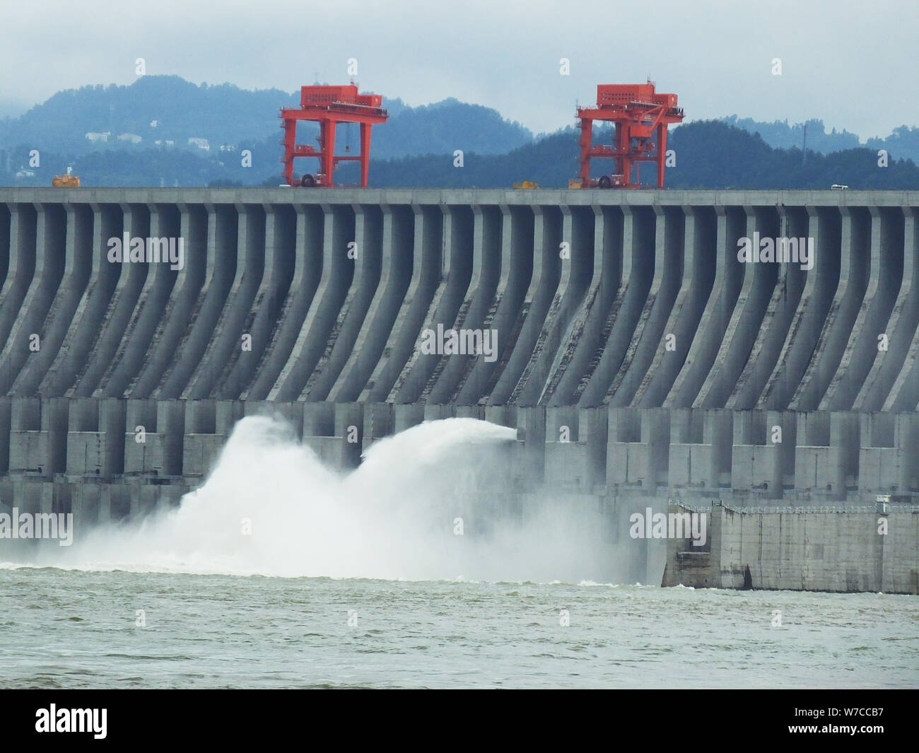 View of the Three Gorges Dam, a gigantic hydropower project on the ...