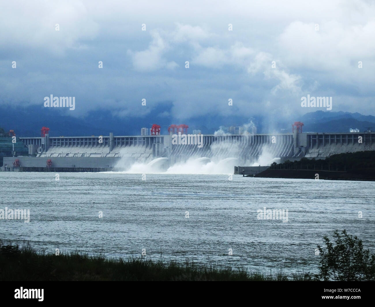 View of the Three Gorges Dam, a gigantic hydropower project on the ...