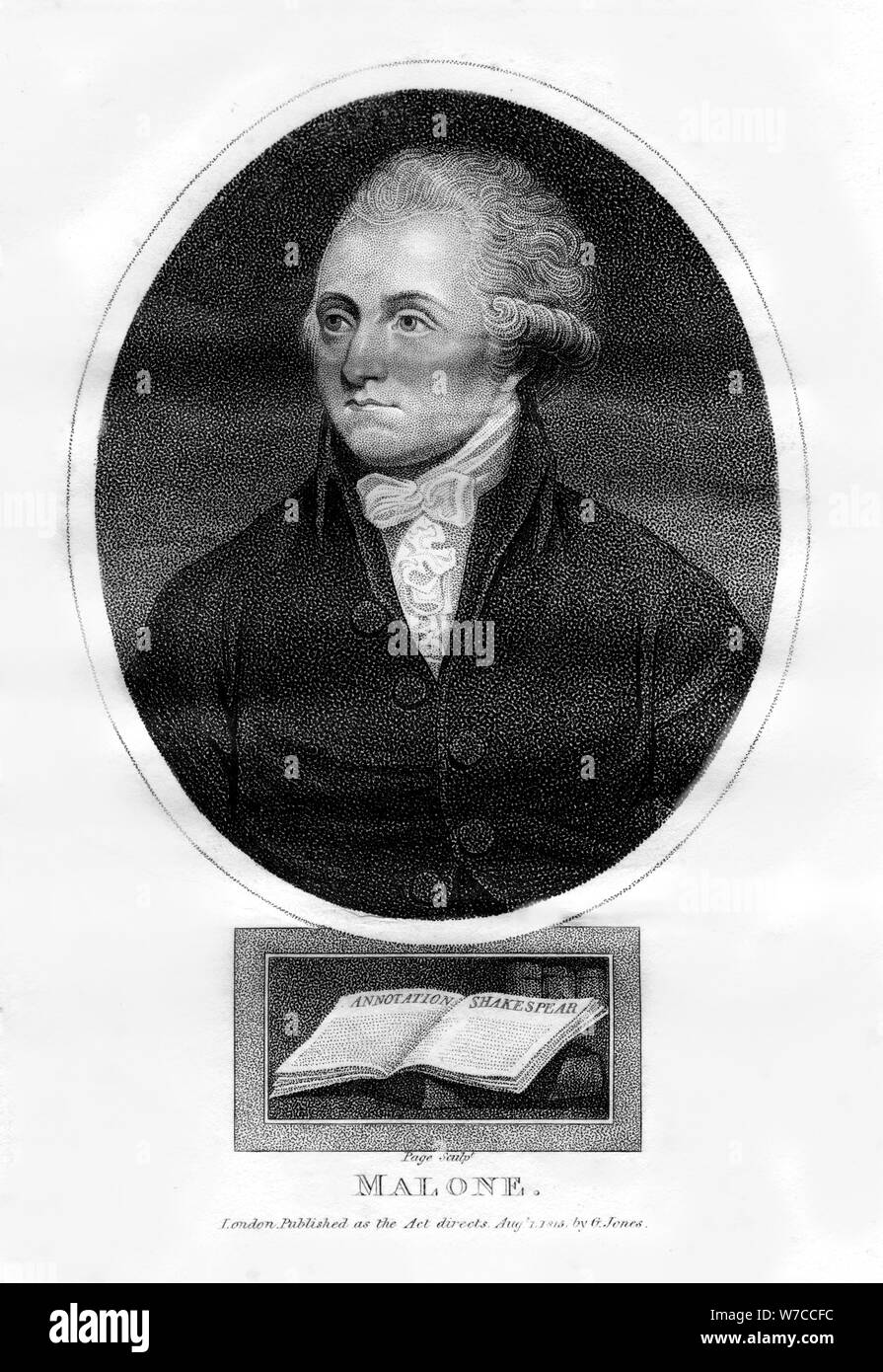 Edmund Malone, Irish Shakespearean scholar, (1815).Artist: Page Stock ...