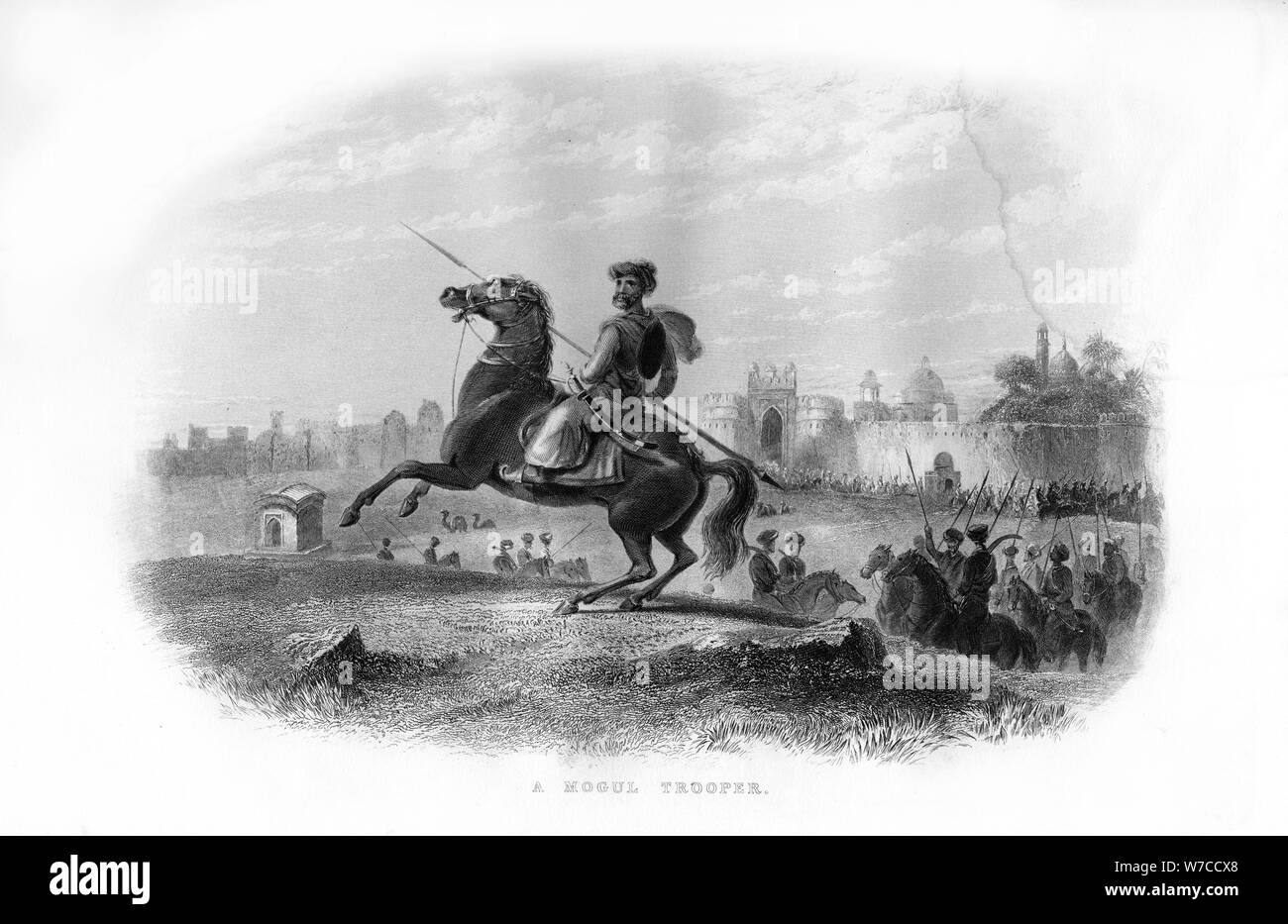 A Mogul trooper, 19th century. Artist: Unknown Stock Photo - Alamy