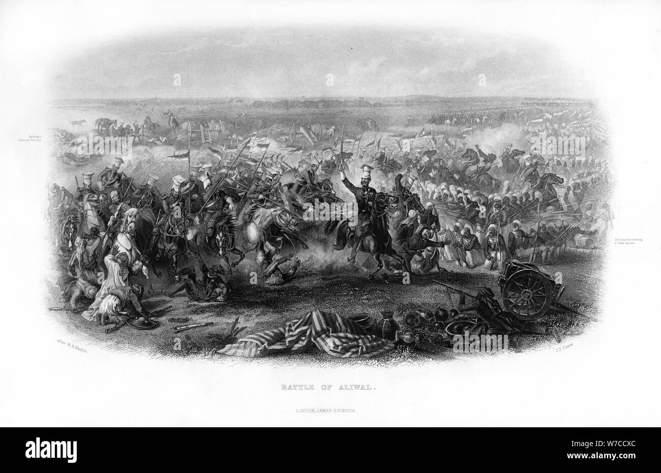 The Battle of Aliwal, 19th century.Artist: JJ Crew Stock Photo - Alamy