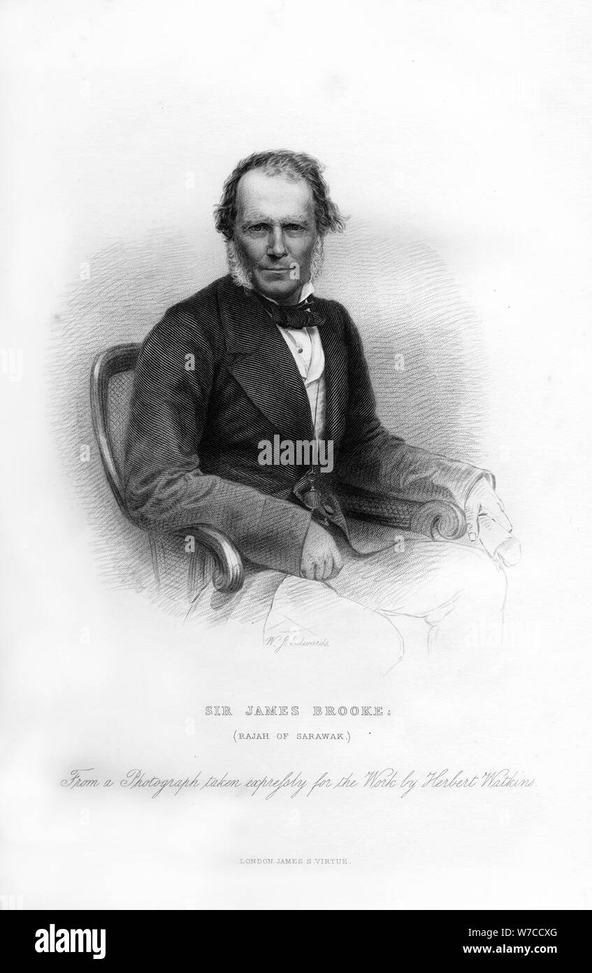 Sir James Brooke, Rajah of Sarawak, 19th century.Artist: WJ Edwards ...