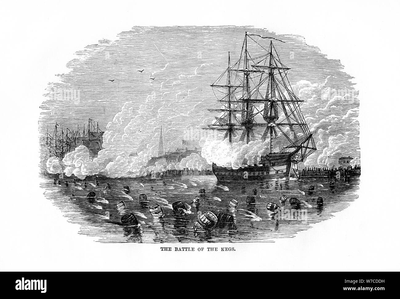 'The Battle of the Kegs', 6 January 1778, (1872). Artist: Unknown Stock ...