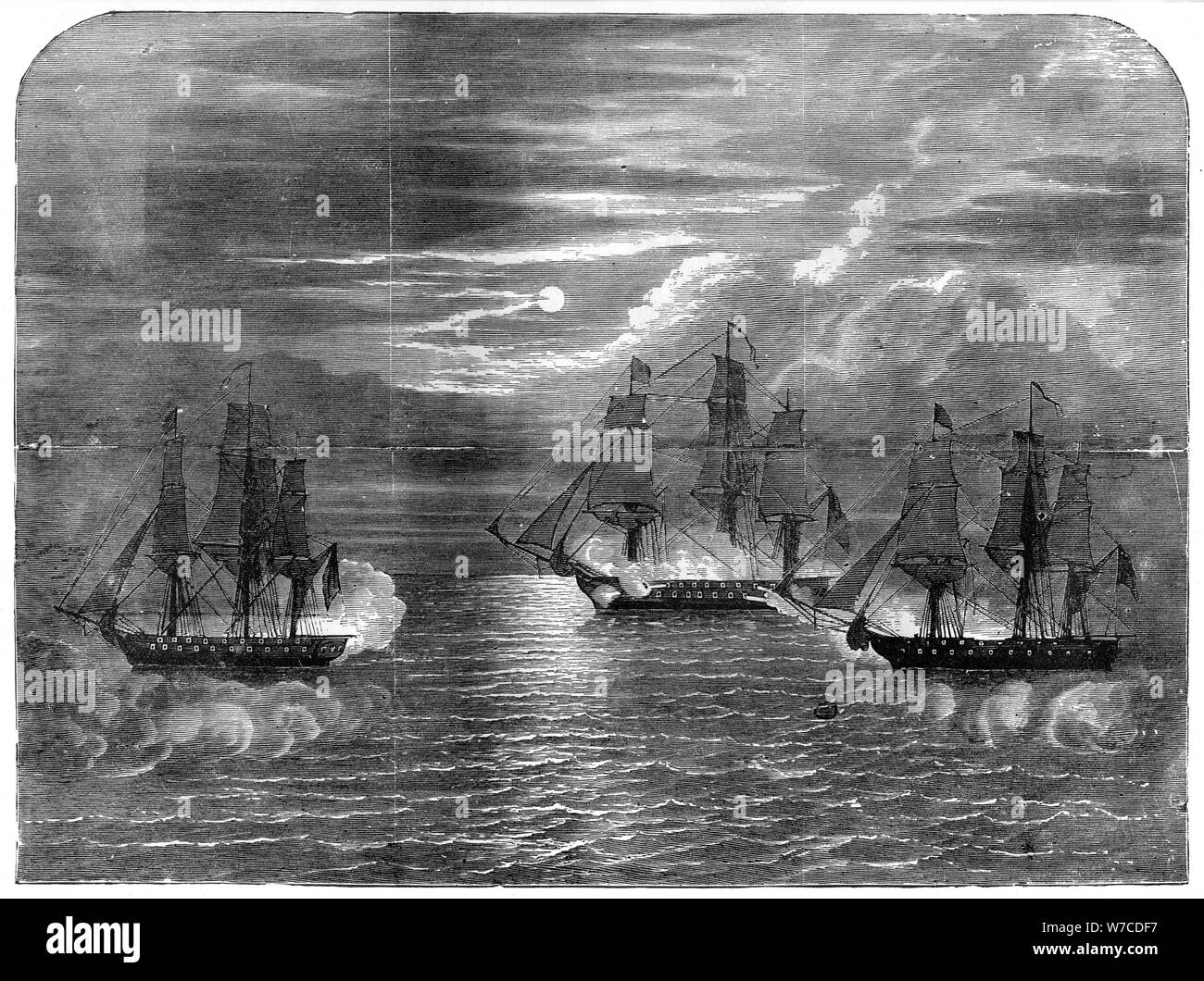 The 'USS Constitution' capturing the 'Cyane' and 'Levant', 1815, (1872 ...