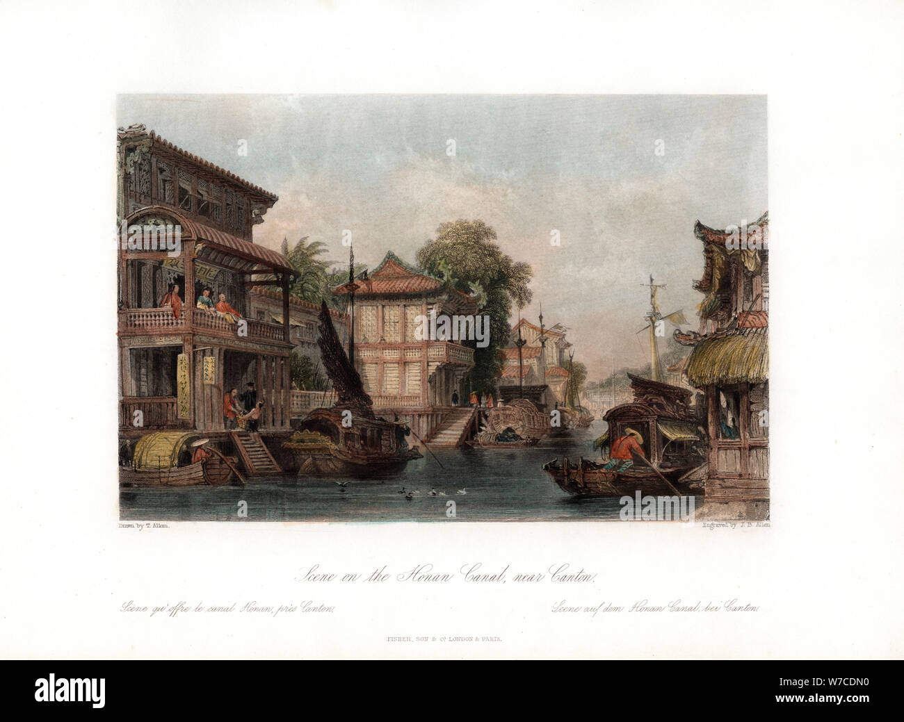 'Scene on the Honan Canal, near Canton', China, c1840.Artist: James B ...
