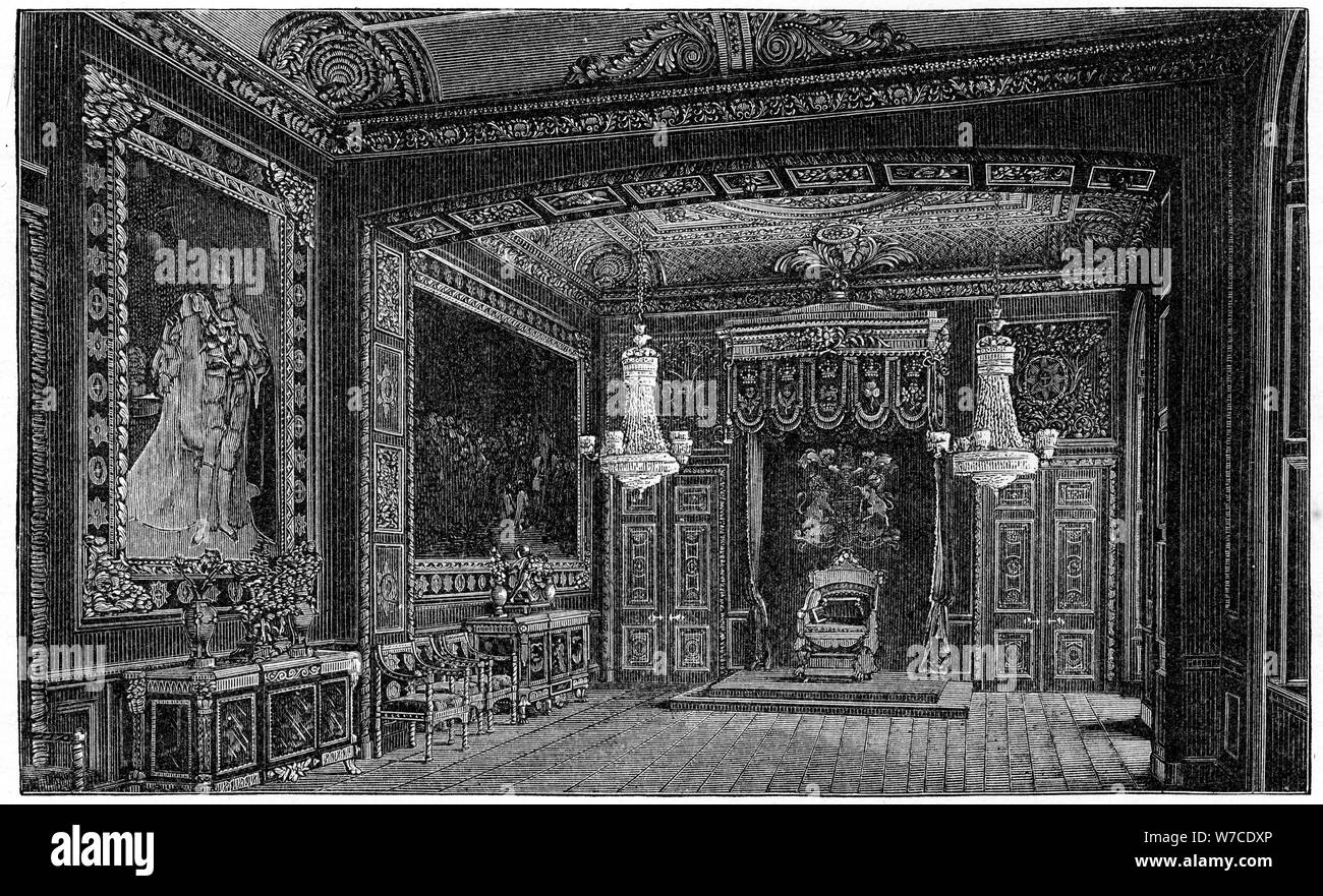 'The Throne Room, Windsor', 1880.Artist: Robert Taylor Pritchett Stock ...