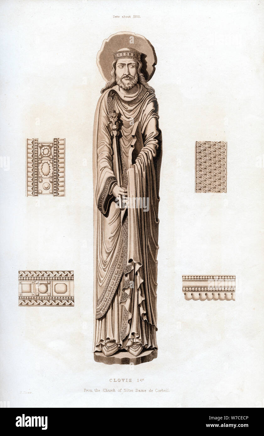 King Clovis I, c1100, (1843).Artist: Henry Shaw Stock Photo - Alamy