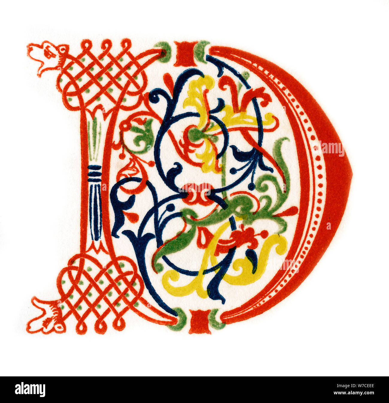 Initial letter 'D', late 12th century, (1843).Artist: Henry Shaw Stock ...