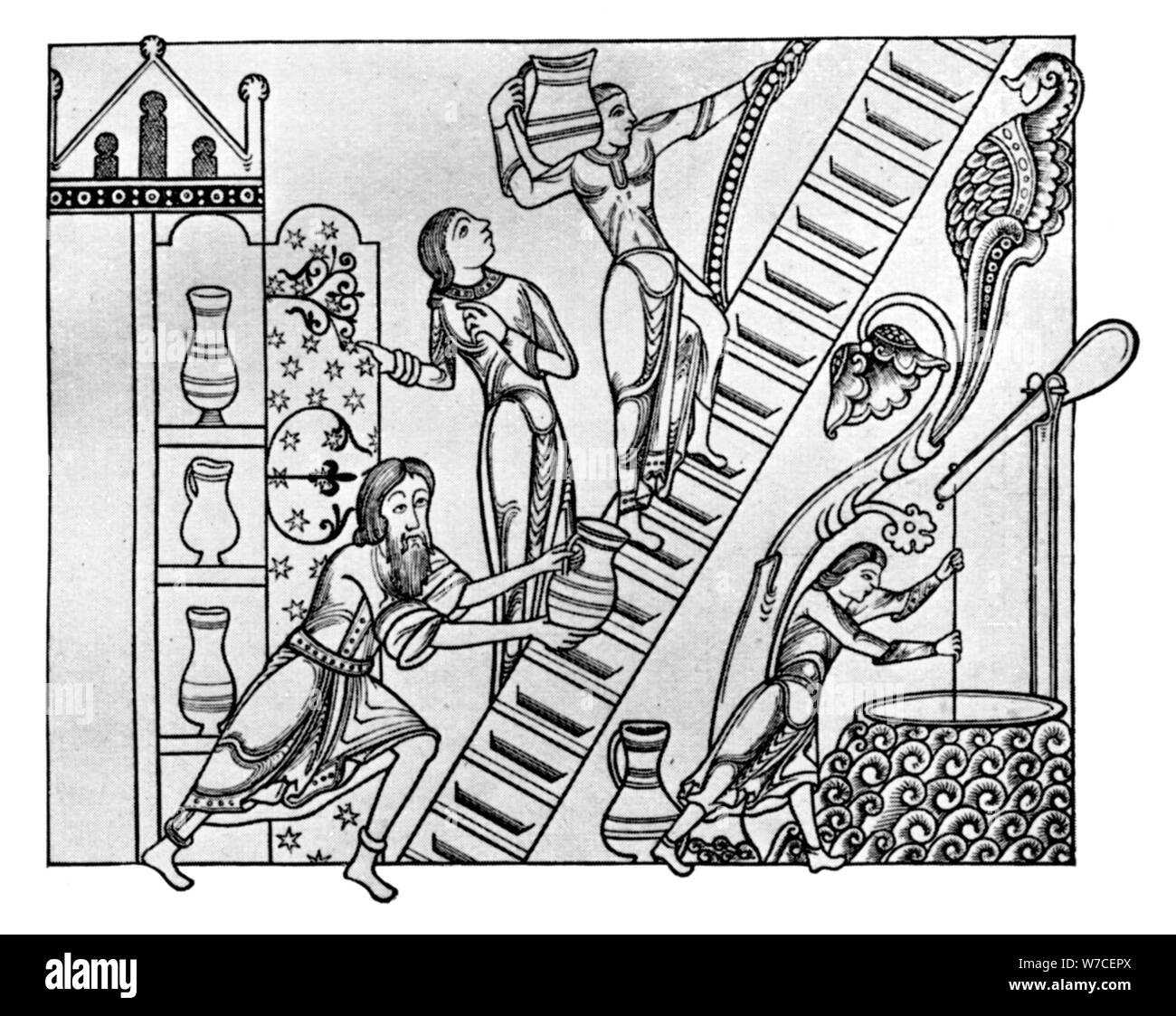 A Norman butler and his assistants, (1910). Artist: Unknown Stock Photo ...