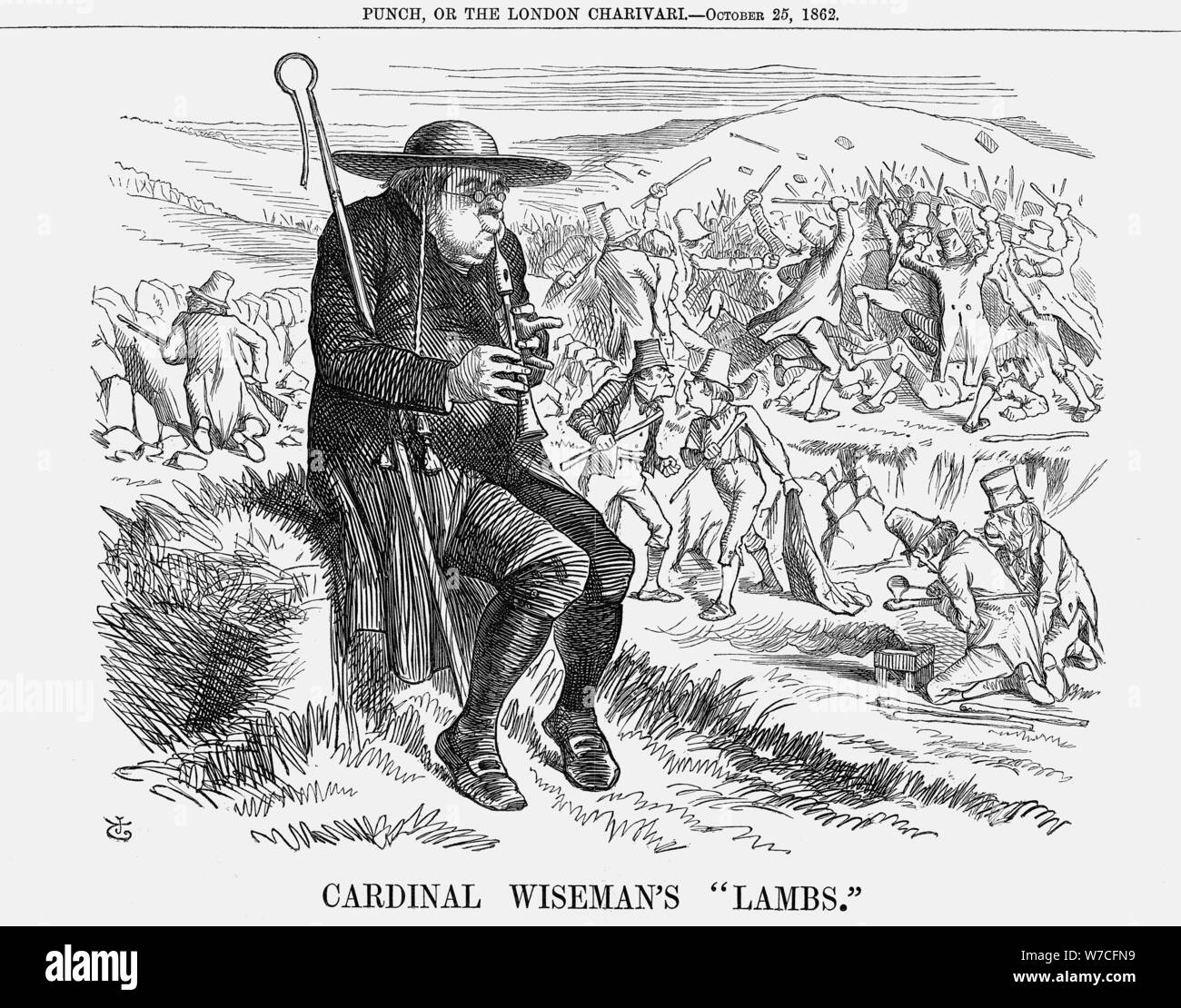 'Cardinal Wiseman's Lambs', 1862. Artist: John Tenniel Stock Photo - Alamy