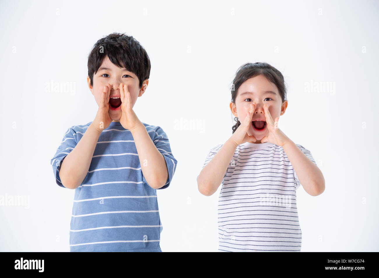 Smiling Children Concept, happy child enjoy summer time on white ...