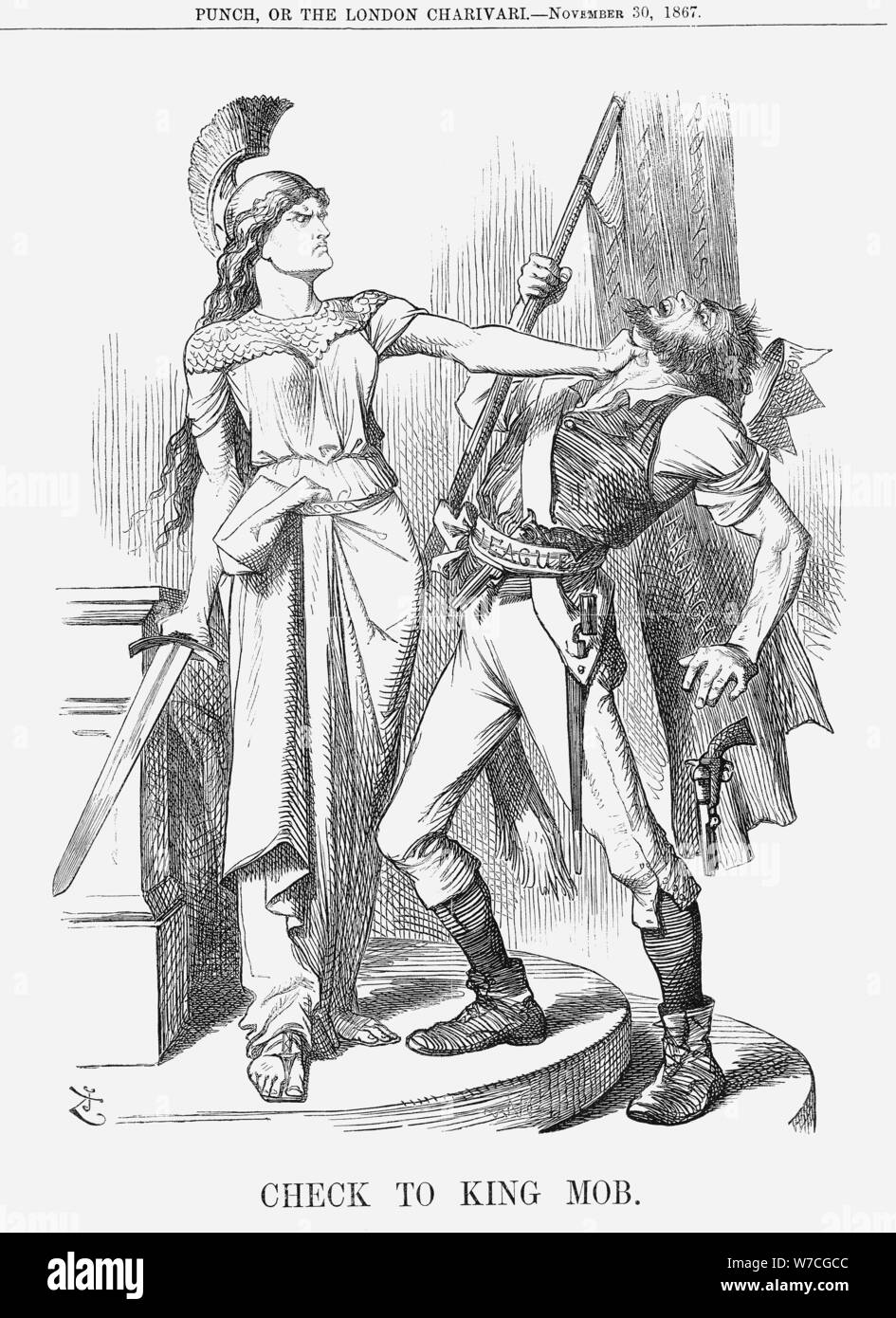 'Check to King Mob', 1867. Artist: John Tenniel Stock Photo - Alamy