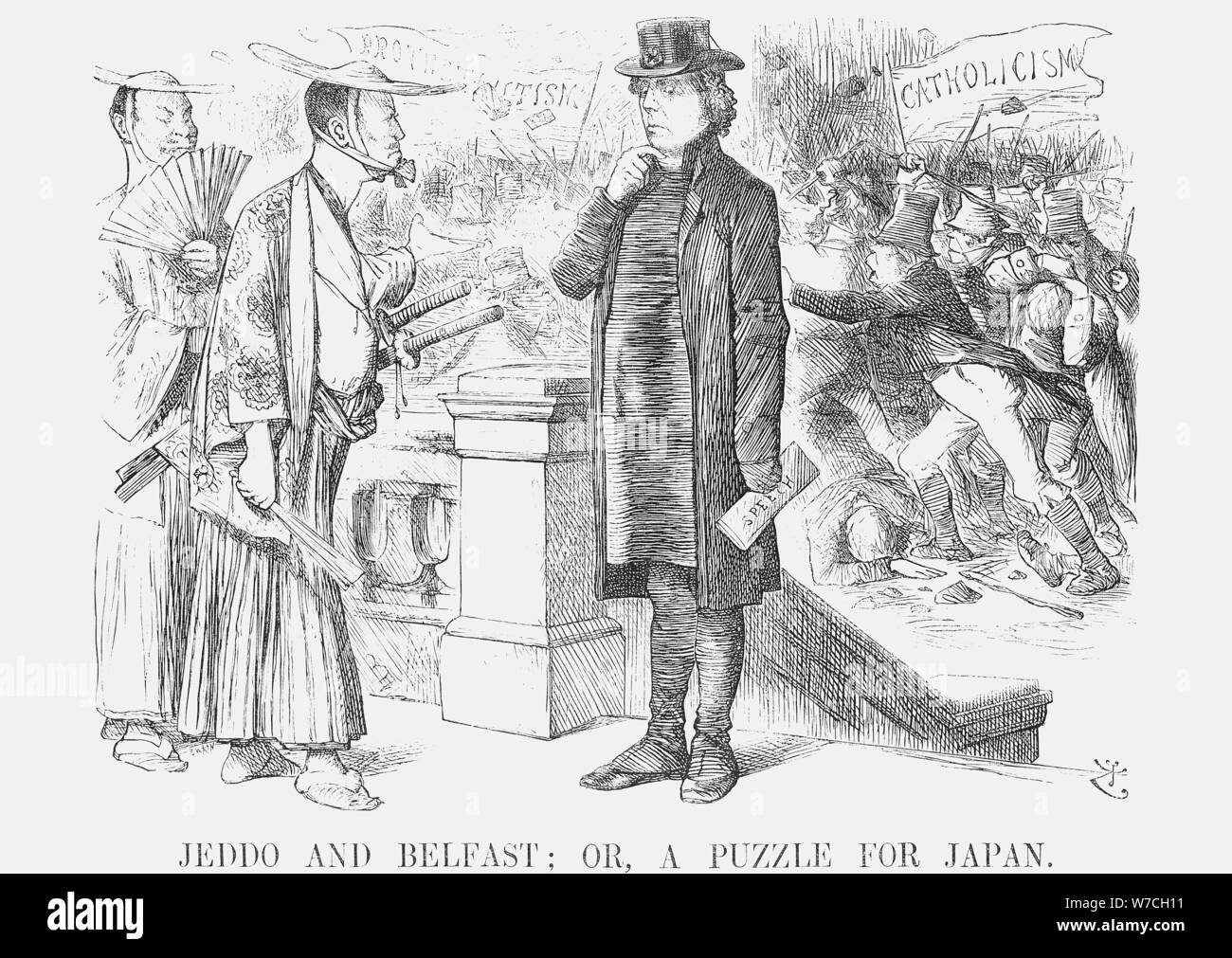 'Jeddo and Belfast; or, a Puzzle for Japan', 1872. Artist: Joseph Swain ...