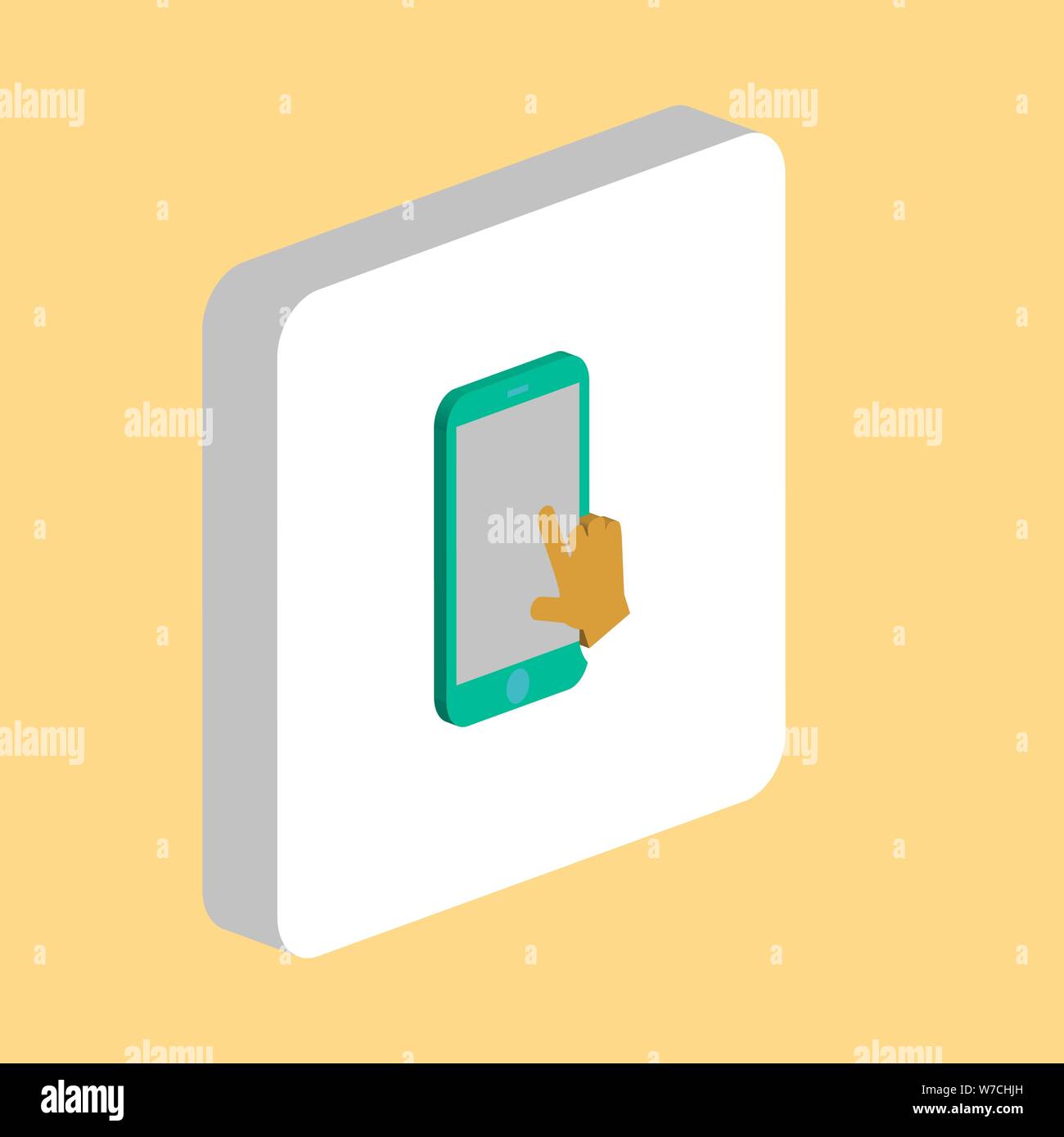 Hand Touch Screen Phone Simple vector icon. Illustration symbol design ...