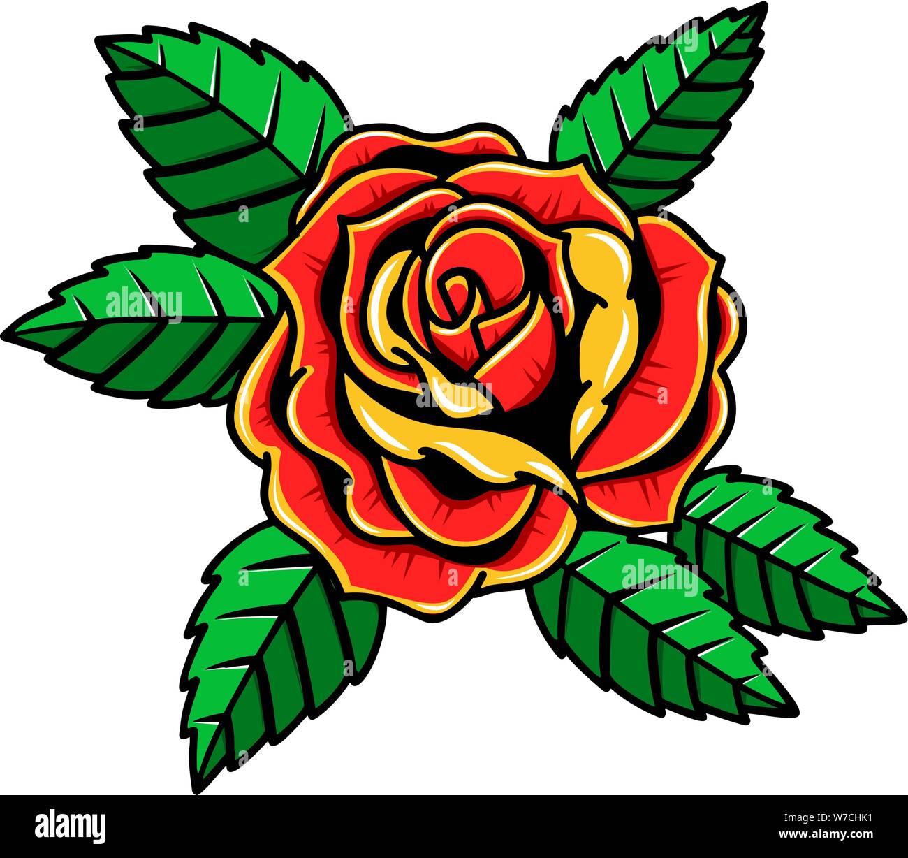 Traditional Rose Tattoo Flash Banner