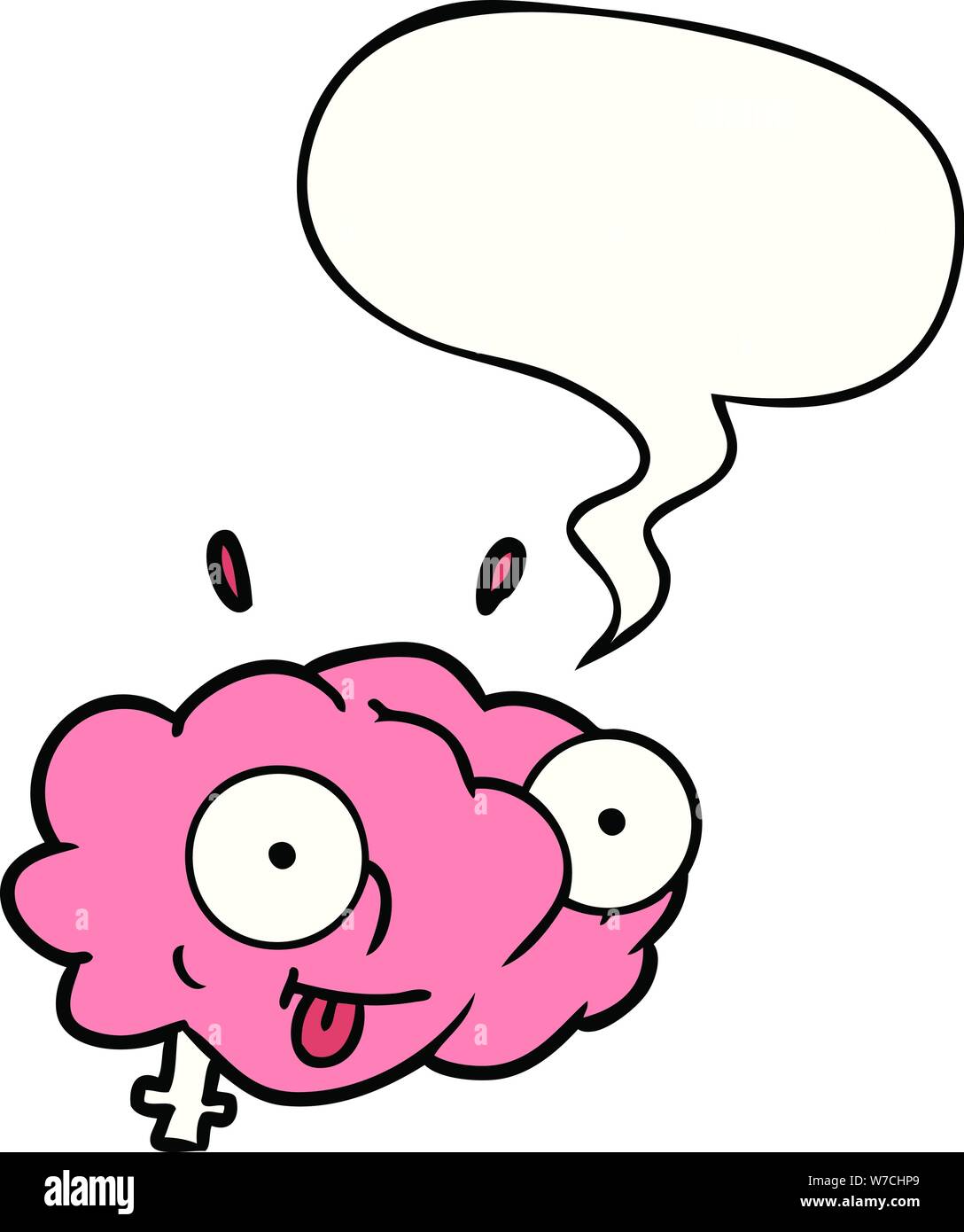 funny cartoon brain with speech bubble Stock Vector Image & Art - Alamy