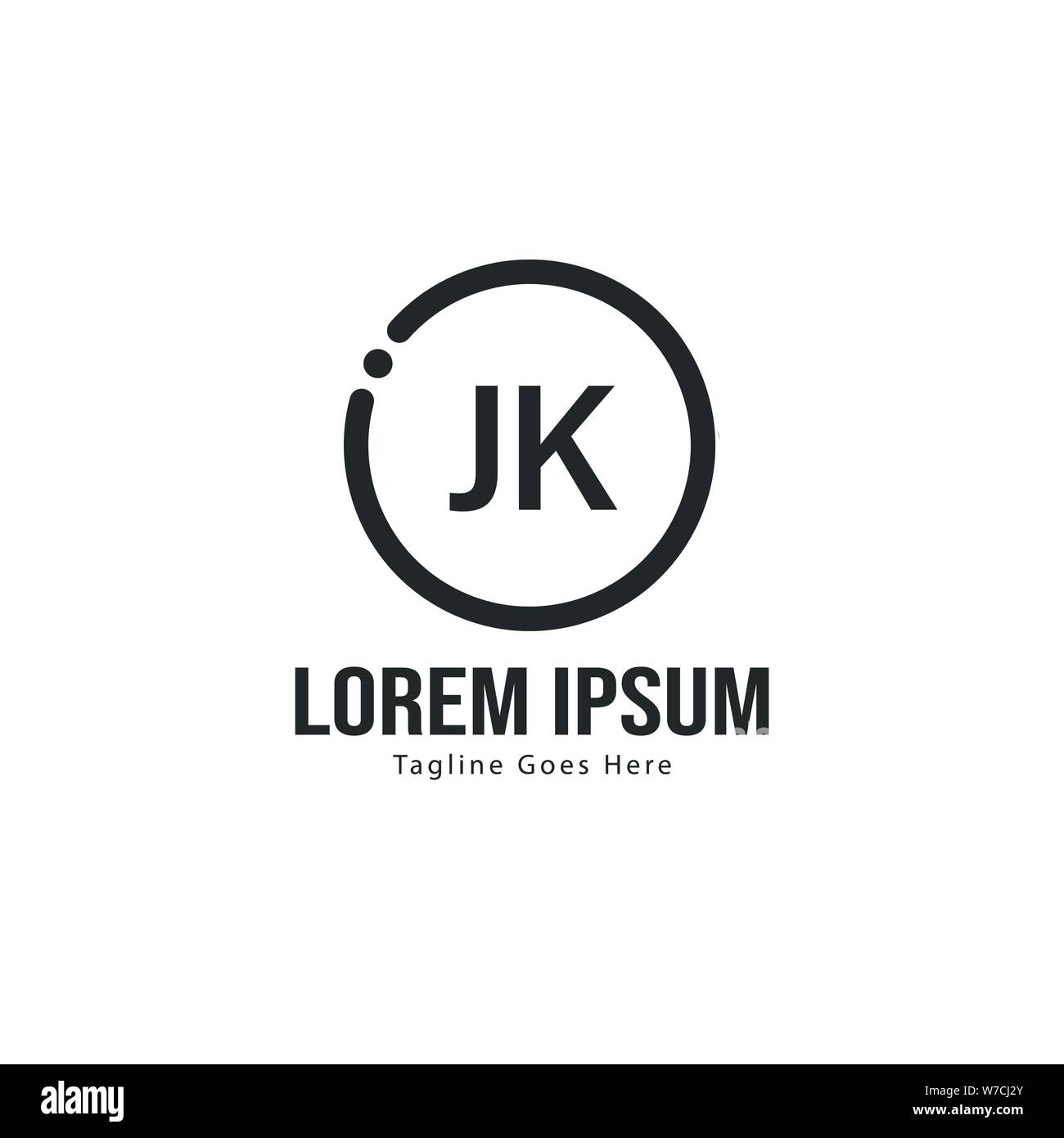 Initial JK logo template with modern frame. Minimalist JK letter logo vector illustration design ...