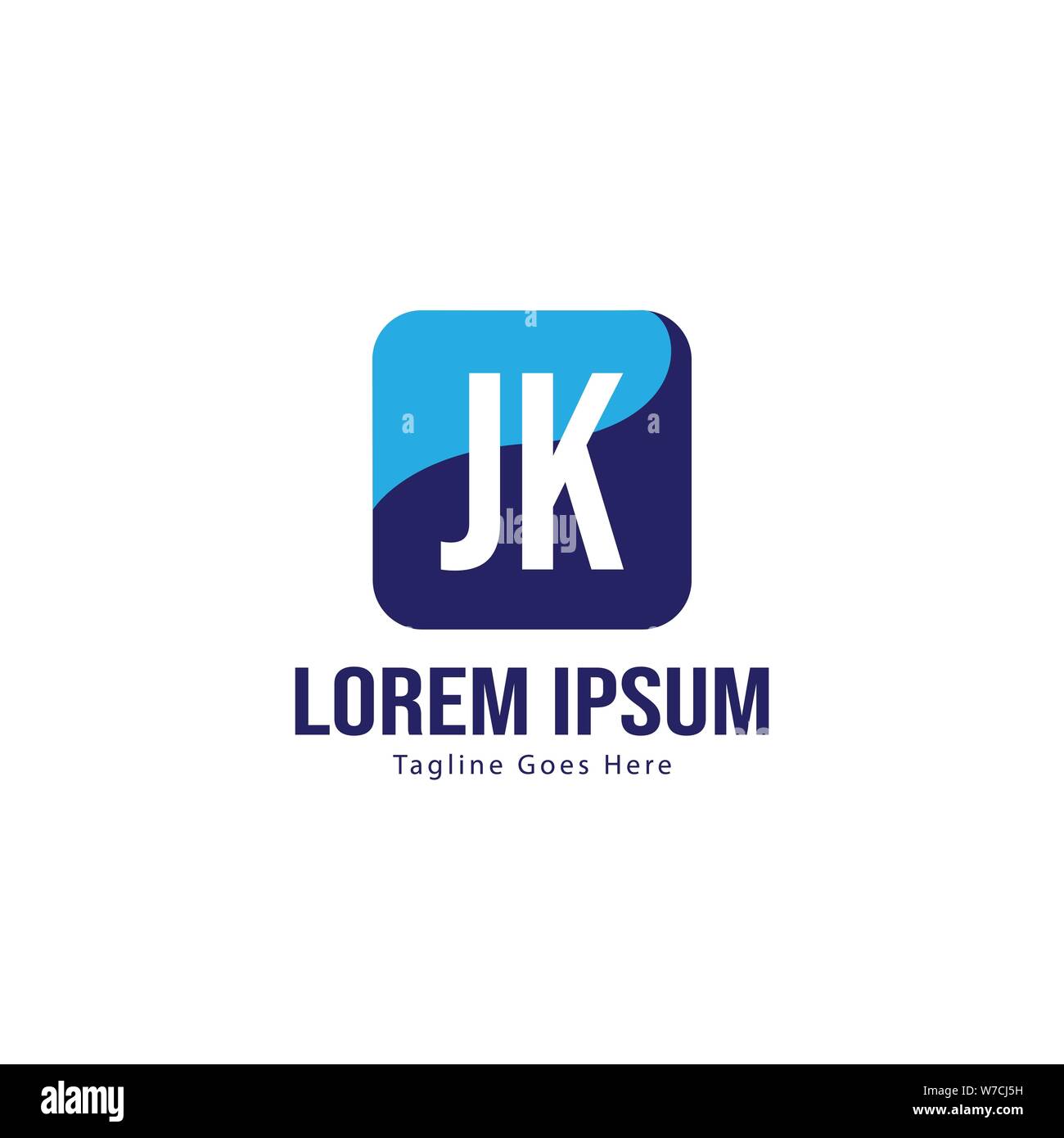 Initial JK logo template with modern frame. Minimalist JK letter logo ...