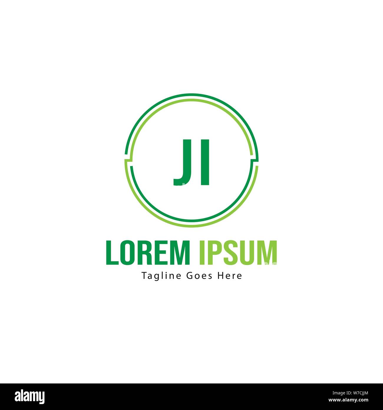 Initial JI logo template with modern frame. Minimalist JI letter logo ...