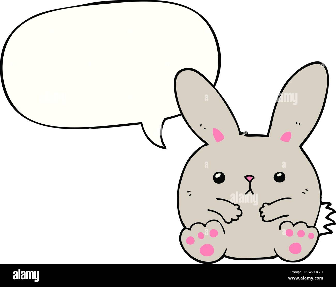 Cartoon illustration rabbit talking Stock Vector Images - Alamy
