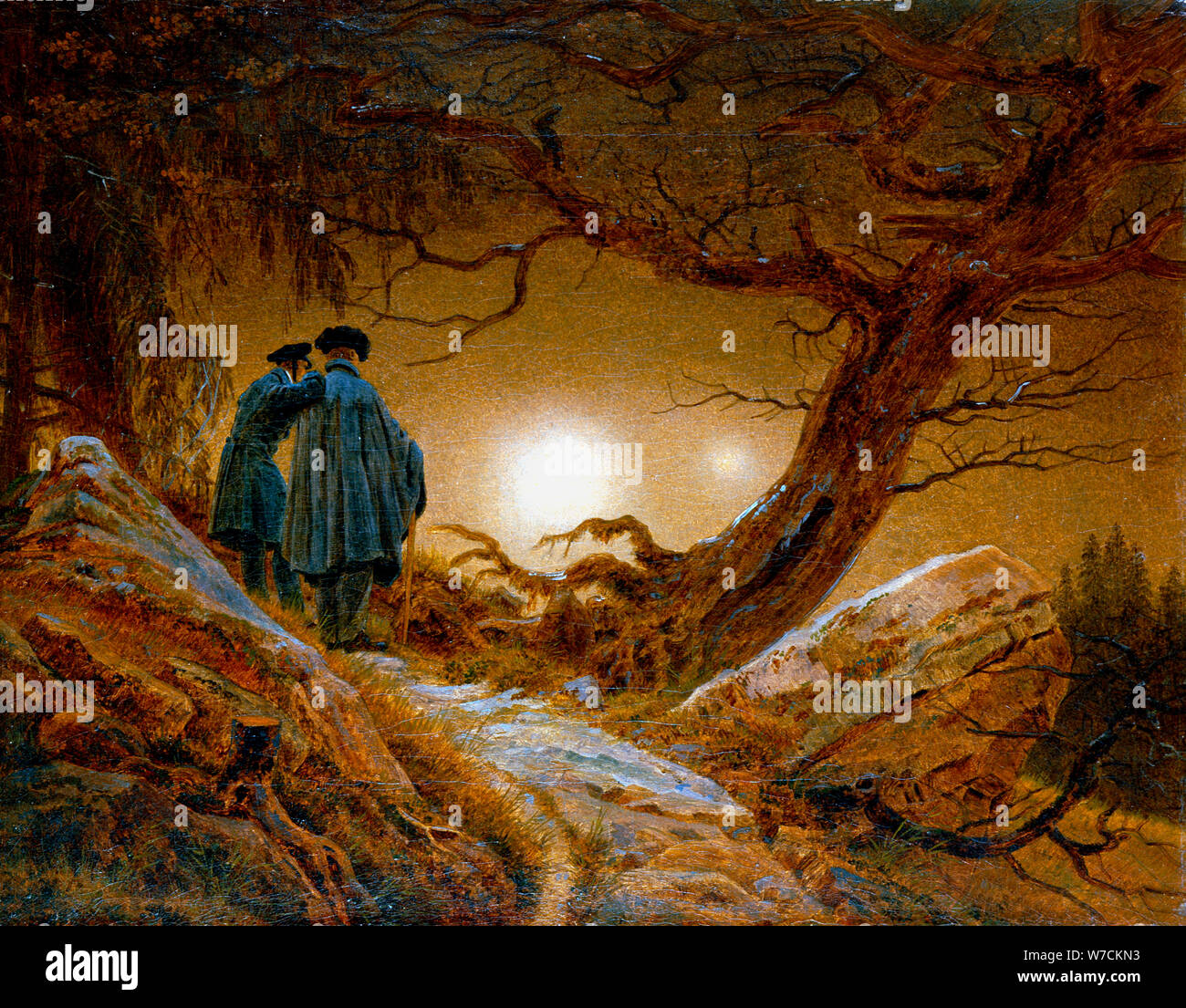 Two men contemplating moon hi-res stock photography and images - Alamy