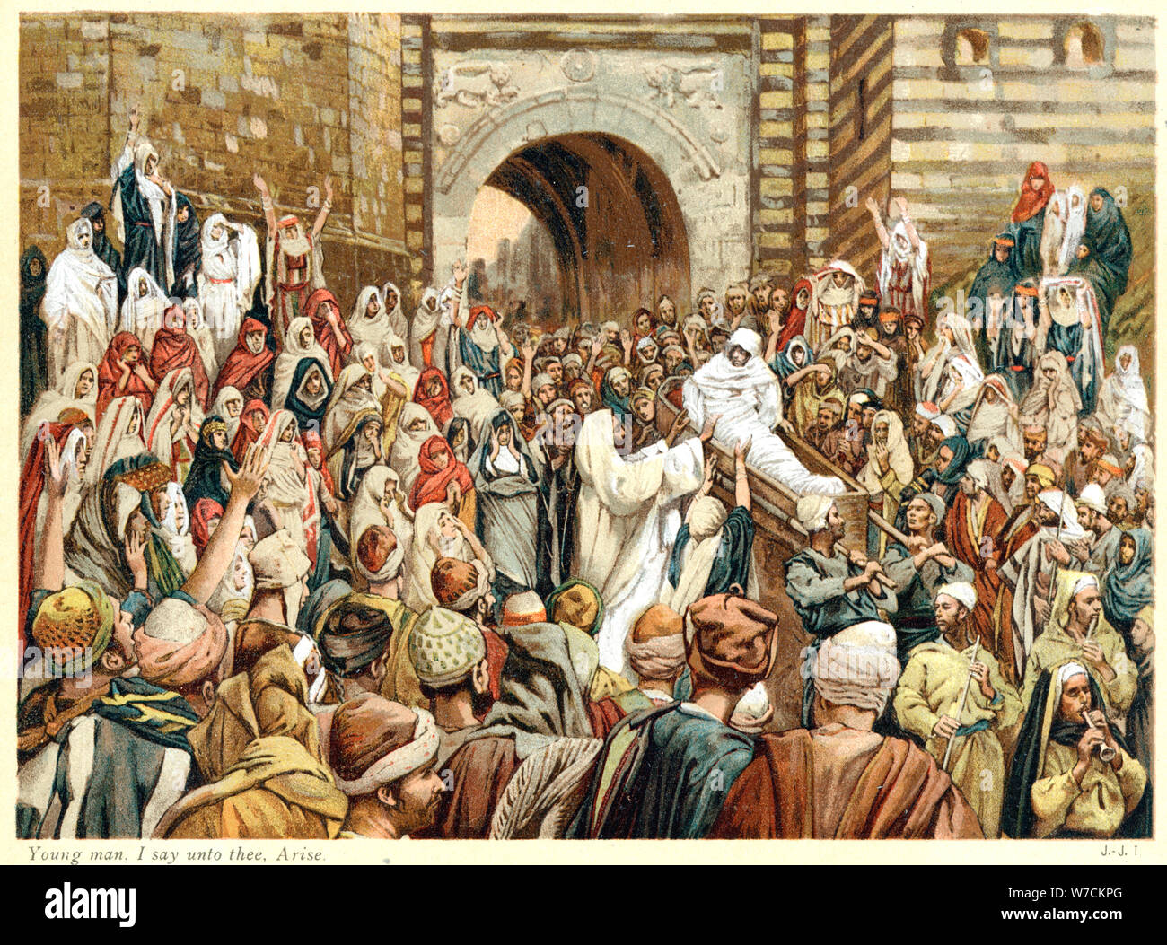 Jesus raising the widow's son at Nain, c1890. Artist: James Tissot Stock Photo - Alamy