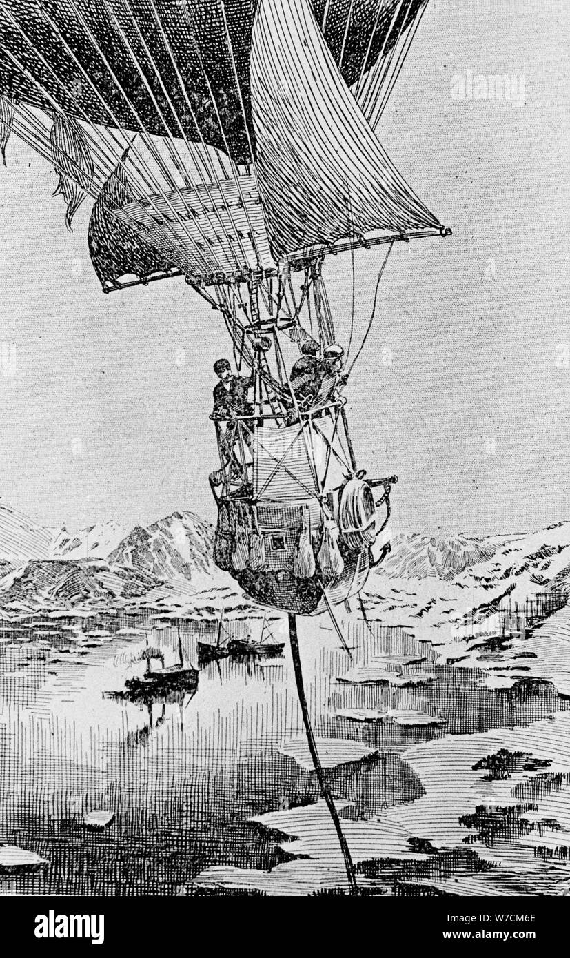 Departure of the Andree balloon expedition to the North Pole ...