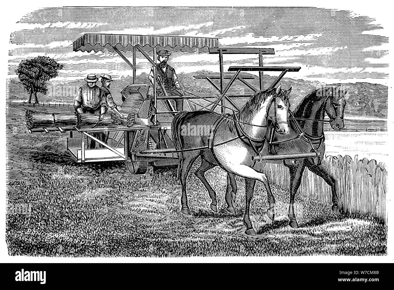 Cyrus McCormick's reaper and binder, 1877. Artist: Unknown Stock Photo ...