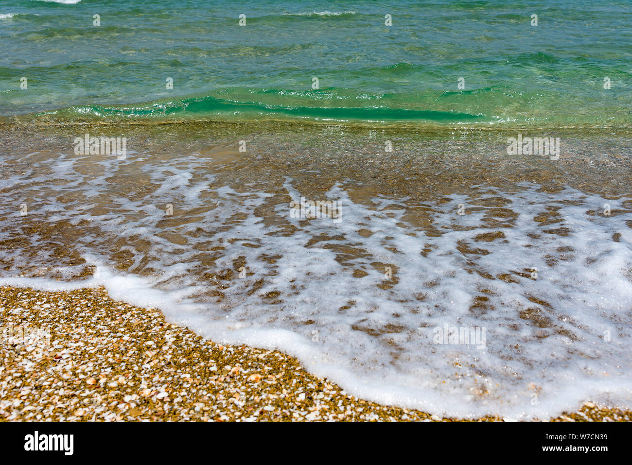 Soft blue ocean wave on sandy beach. Background. Sea waves sand Stock ...