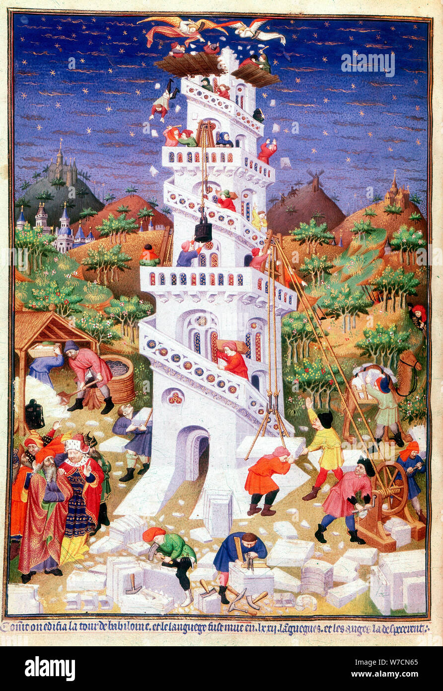 Tower of Babel 2, Etching by Art Geisert, 1971, Edition 7/30 signed by ...