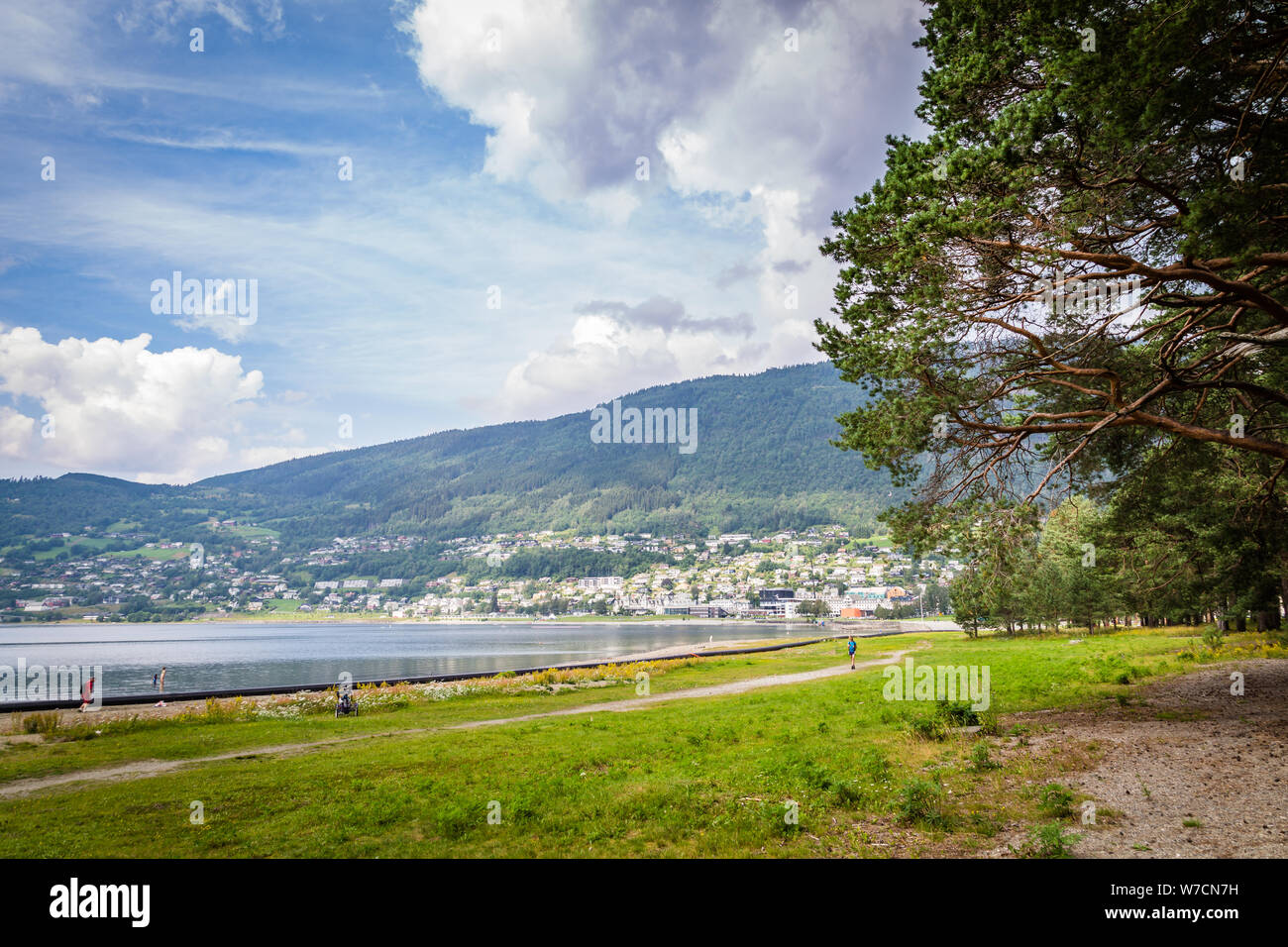 Panoramic view of the city Voss, Hordaland in the heart of Fjord Norway ...
