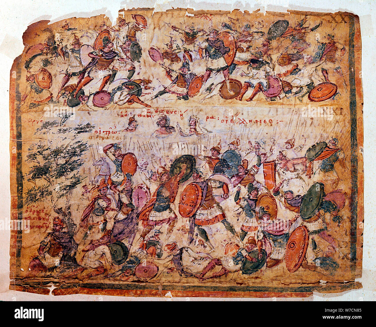 Battle scene from Homer's Iliad, c300 BC. Artist: Unknown Stock Photo ...