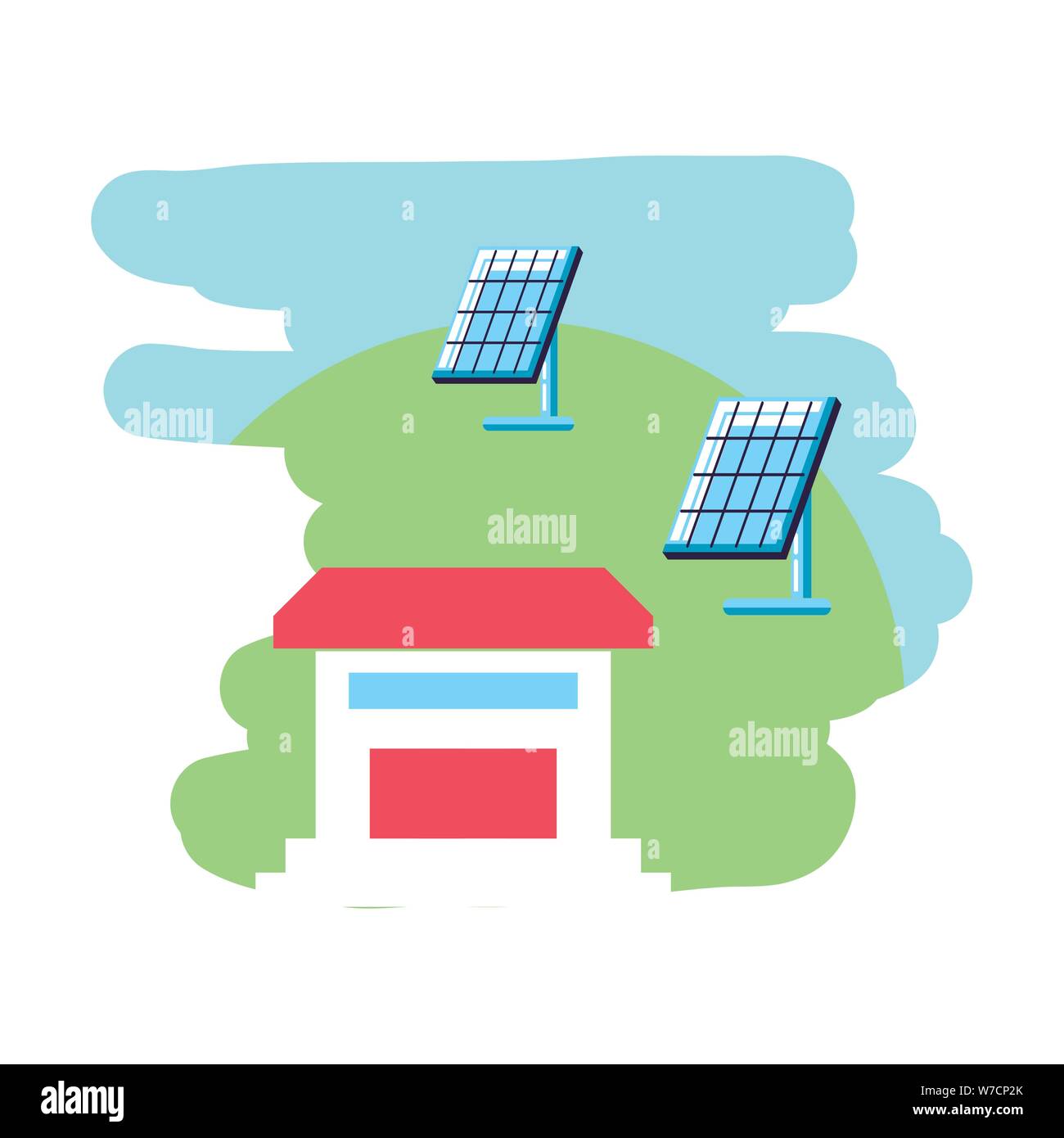 Solar panels for housing Stock Vector Images - Alamy
