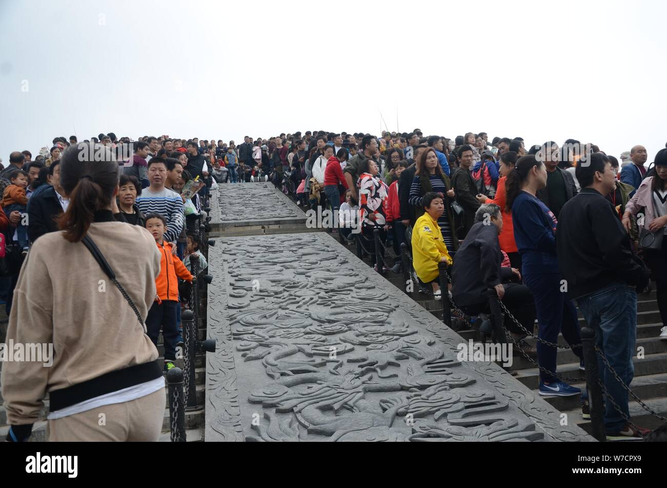 Tourists visit the Millennium City Park (Qingming Riverside Landscape ...