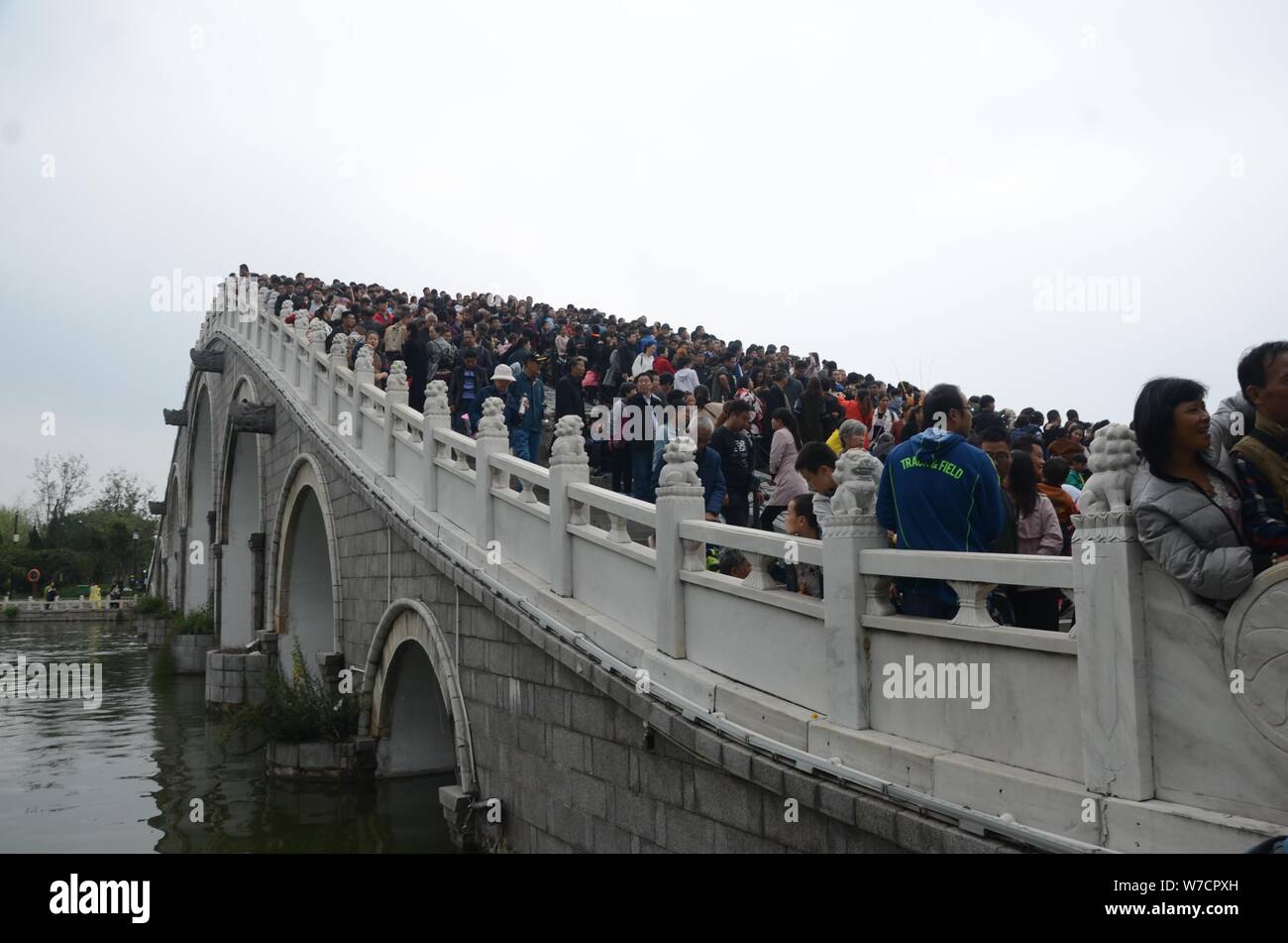 Tourists visit the Millennium City Park (Qingming Riverside Landscape ...