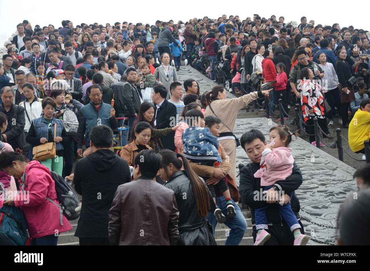 Tourists visit the Millennium City Park (Qingming Riverside Landscape ...
