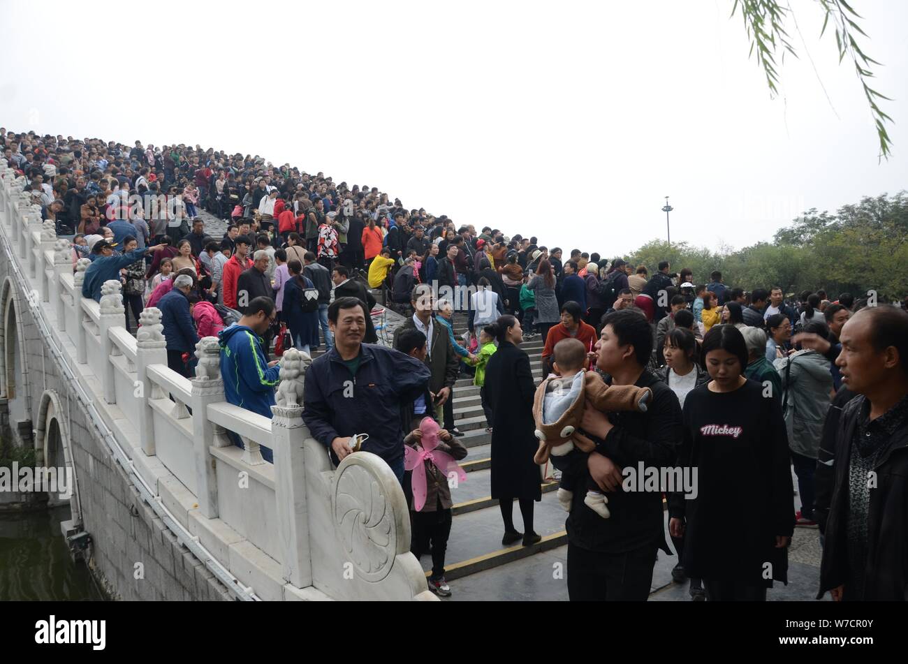 Tourists visit the Millennium City Park (Qingming Riverside Landscape ...