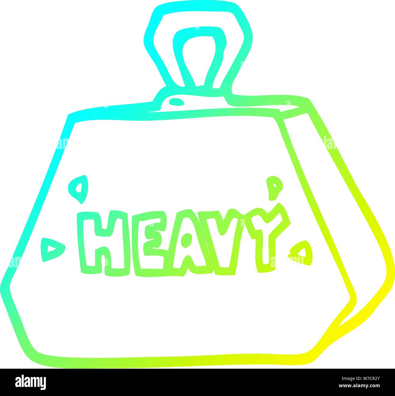 cold gradient line drawing of a cartoon heavy weight Stock Vector Image ...