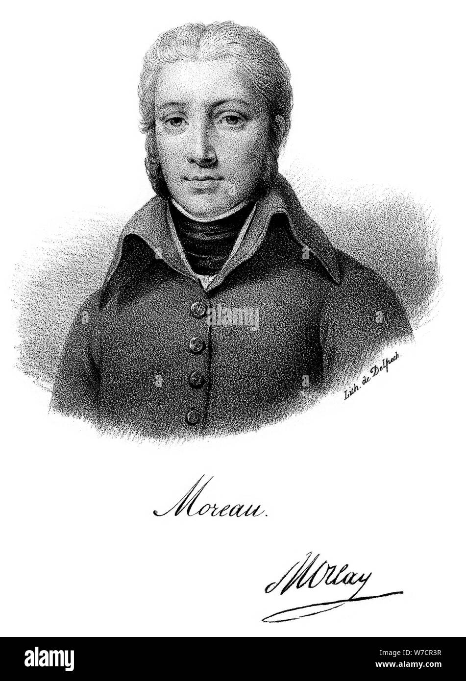 Jean Victor Moreau, French Revolutionary soldier. Artist: Delpech Stock ...