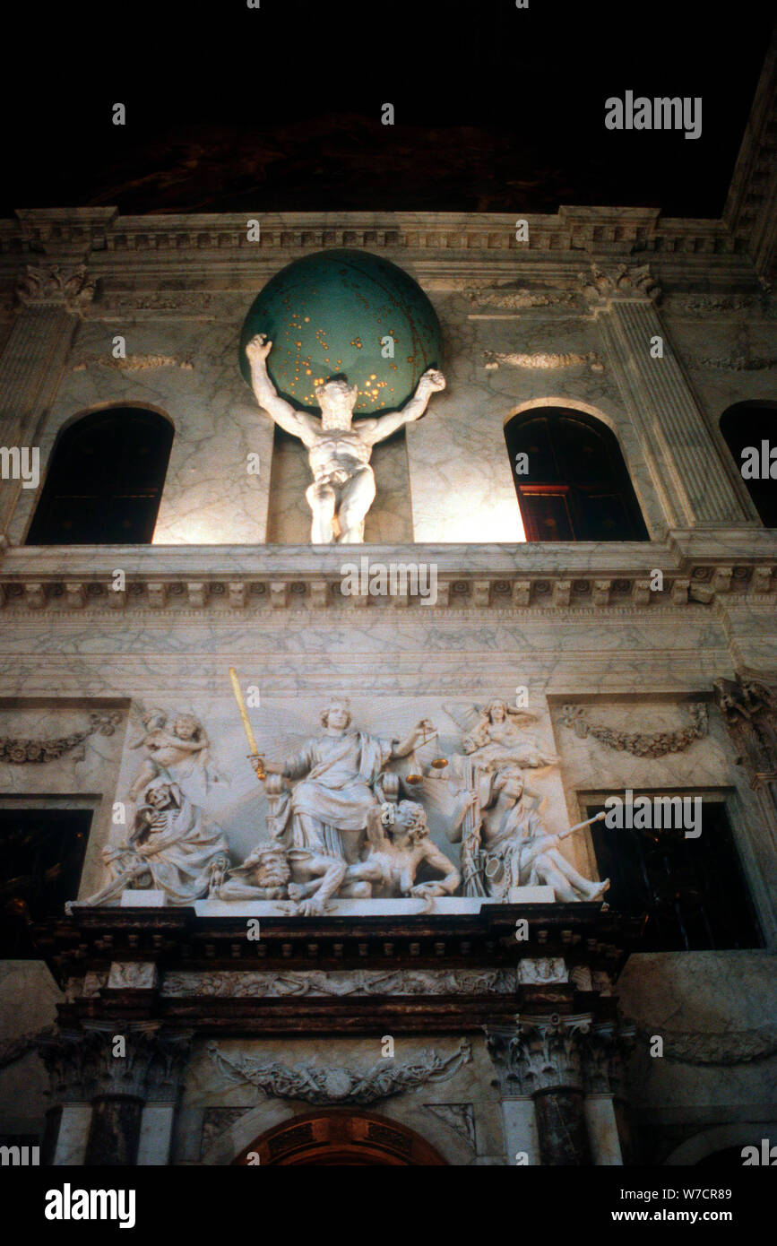Atlas holding the universe on his shoulders. Artist: Unknown Stock ...