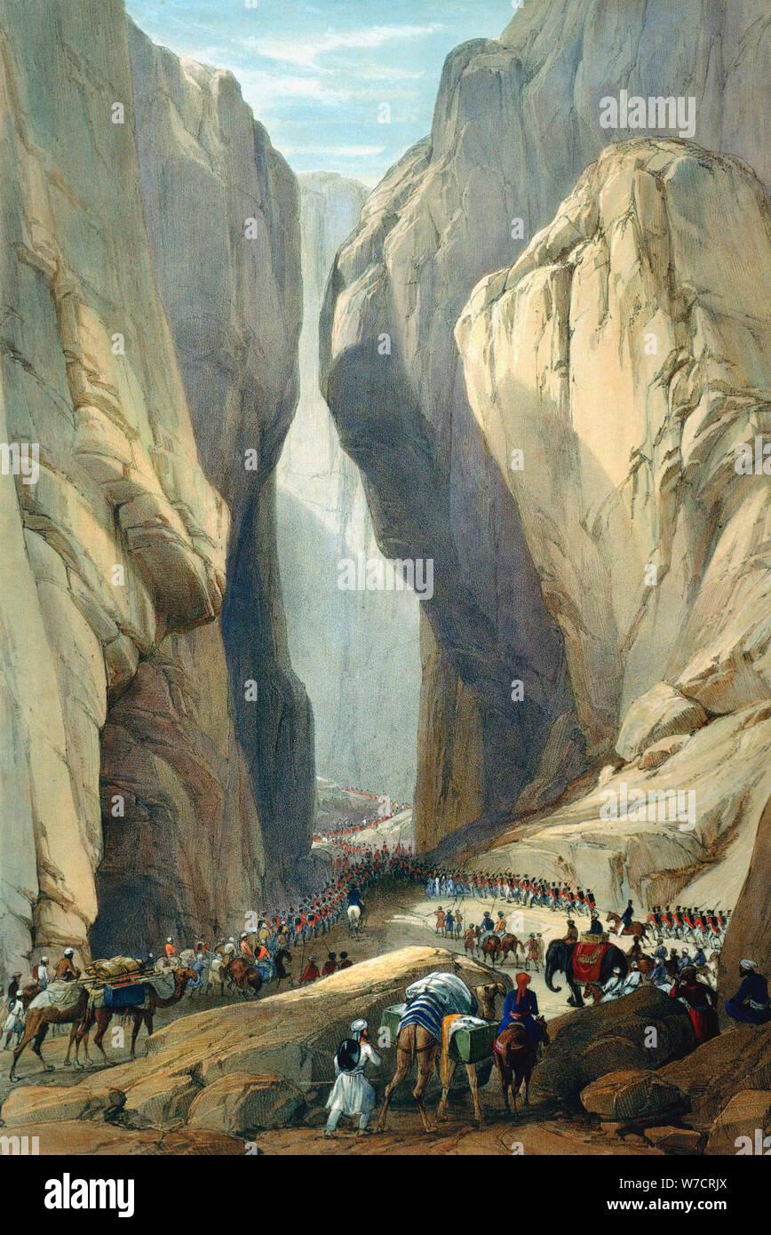 British army entering the Bolan Pass from Dadur, First Anglo-Afghan War ...