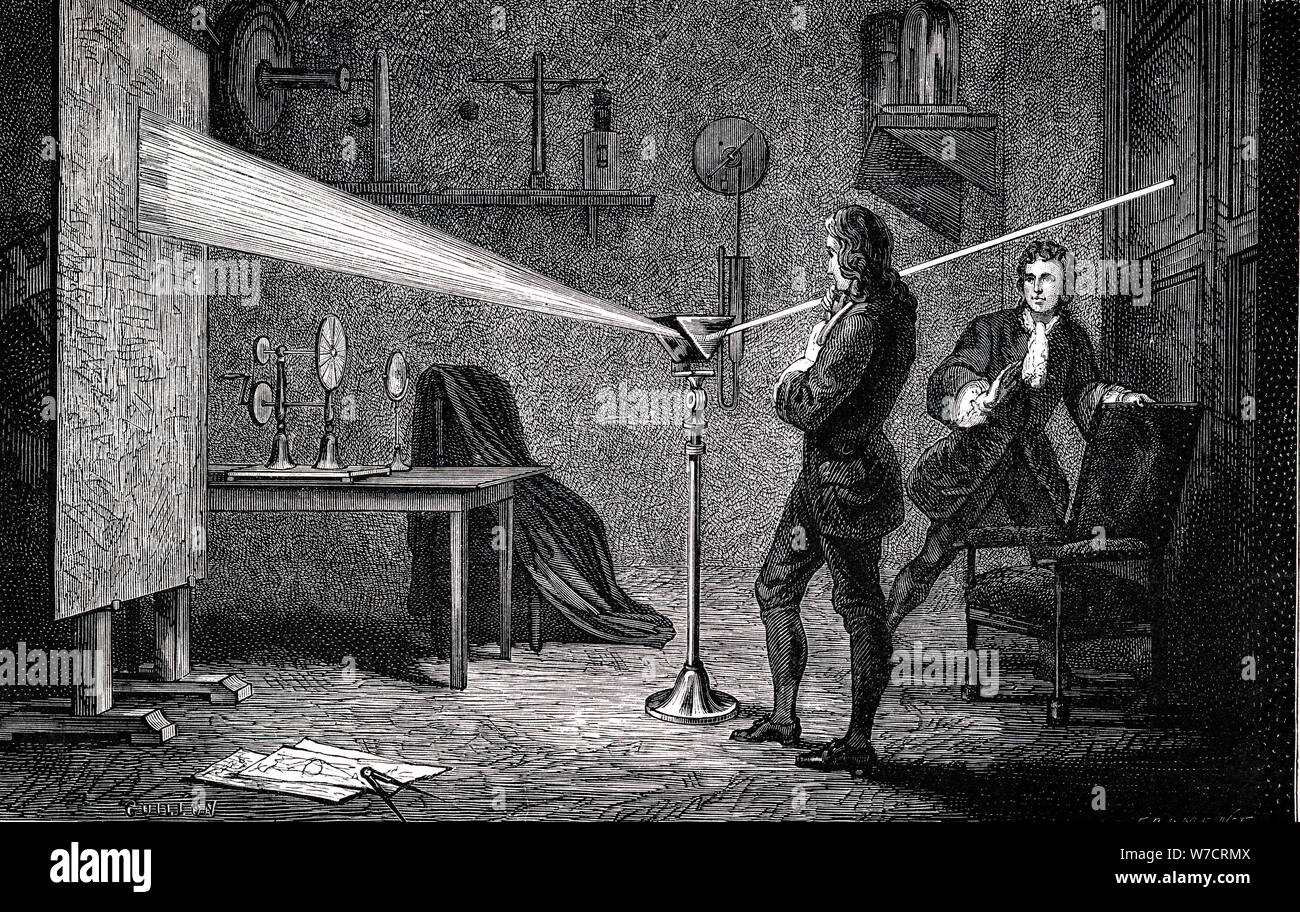 Isaac Newton, English scientist and mathematician, (1666) 1874. Artist ...